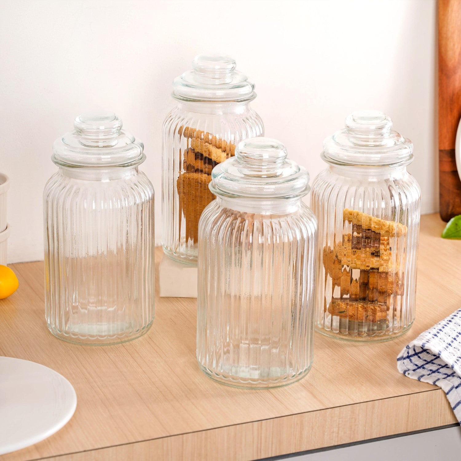 Storage glass jars with lids store