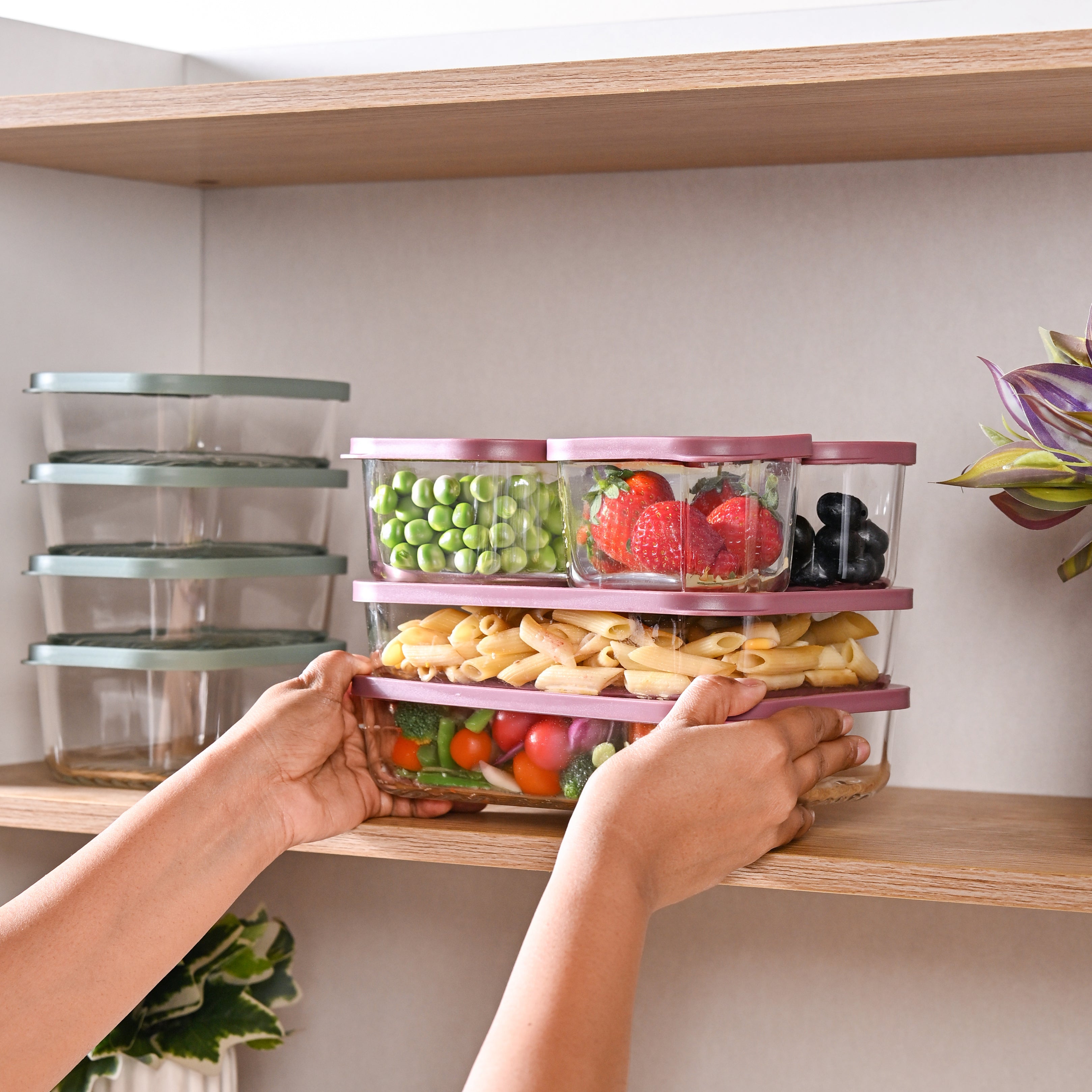 Glass Food Storage Containers for Fridge & Kitchen | Nestasia