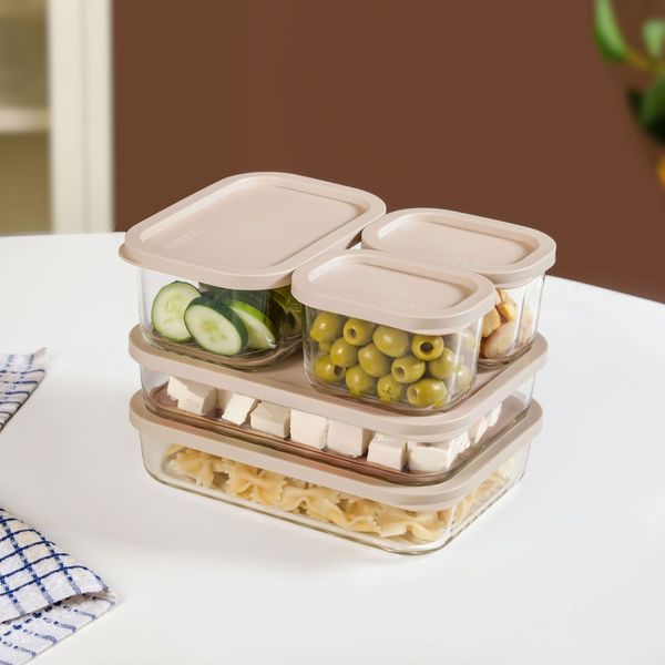 Groovo Food Storage Containers With Lid Set Of 5 310ml 750ml 1200ml ...