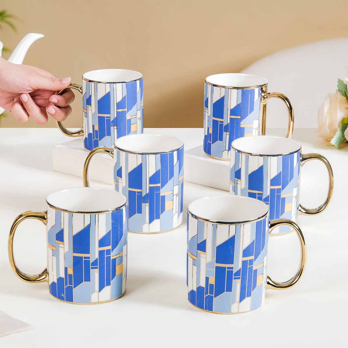 Cups - Shop Abstract Tea Cup Set of 6 Online in India | Nestasia