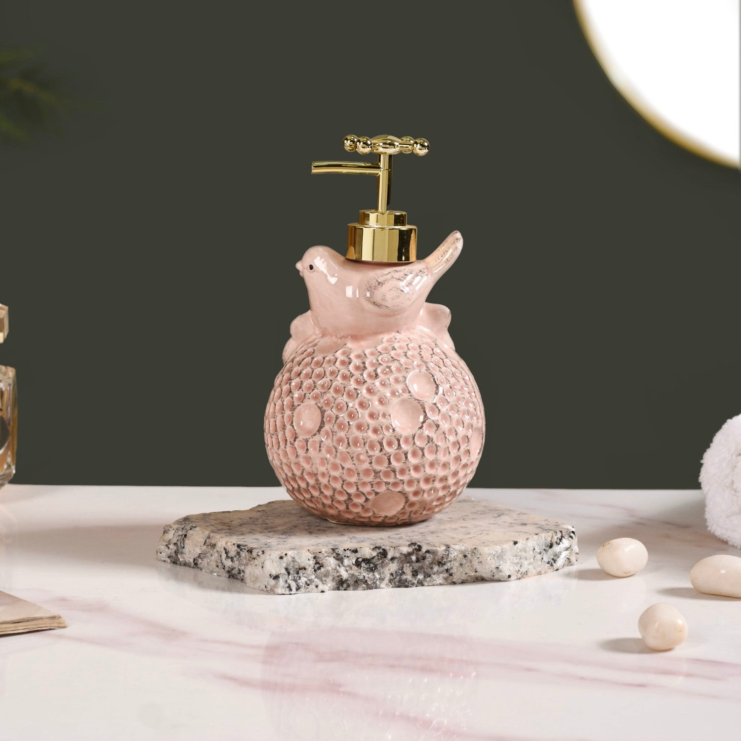 Pink Bird Embossed Liquid Dispenser Online - Premium Dispenser | Nestasia