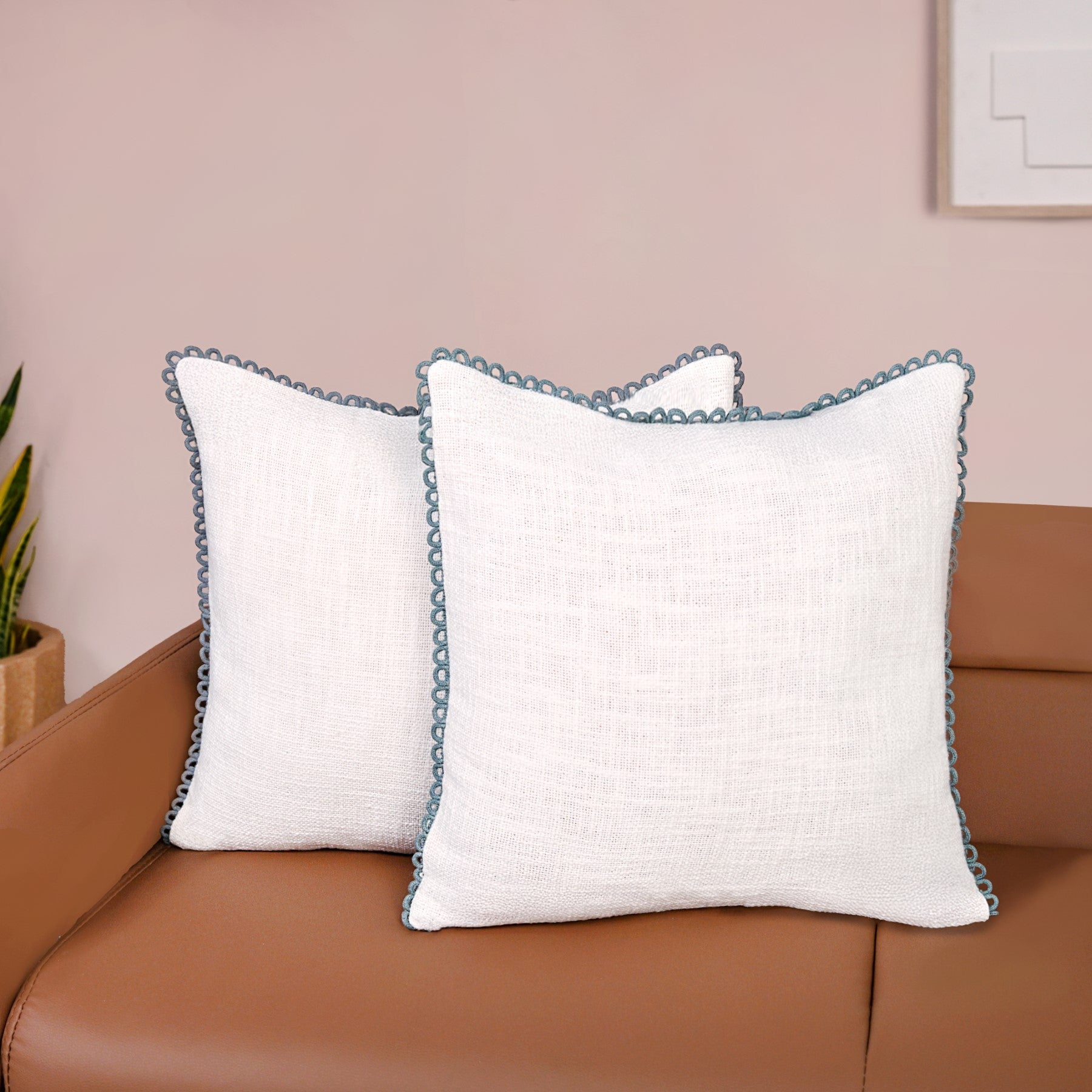 Blueline Cotton Cushion Cover Pair Online - Premium Cushion Cover ...