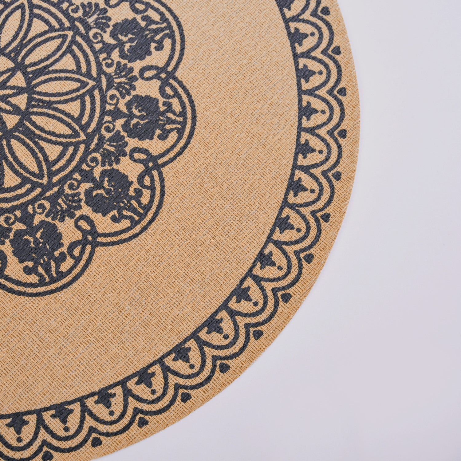 Boho Black Mandala Table Mat Set Of 6 Online - Premium Table Mat | Nestasia