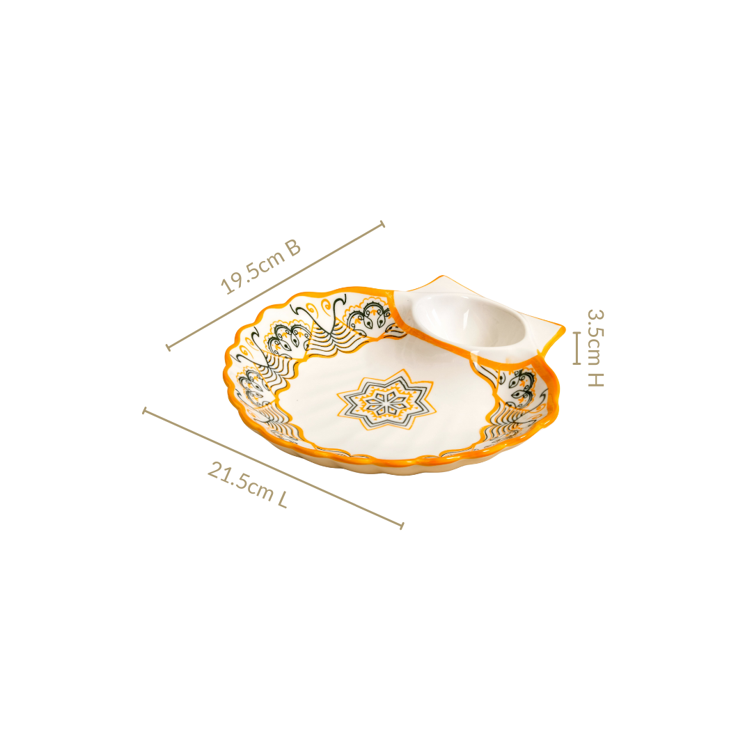Sunny Bloom Ceramic Section Plate Set Of 2 Online - Premium Section ...