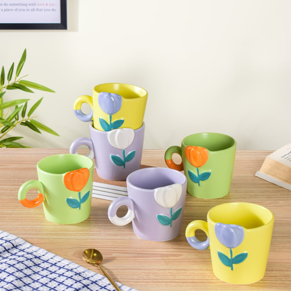 Tulip Coffee Mugs Set Of 6 330ml