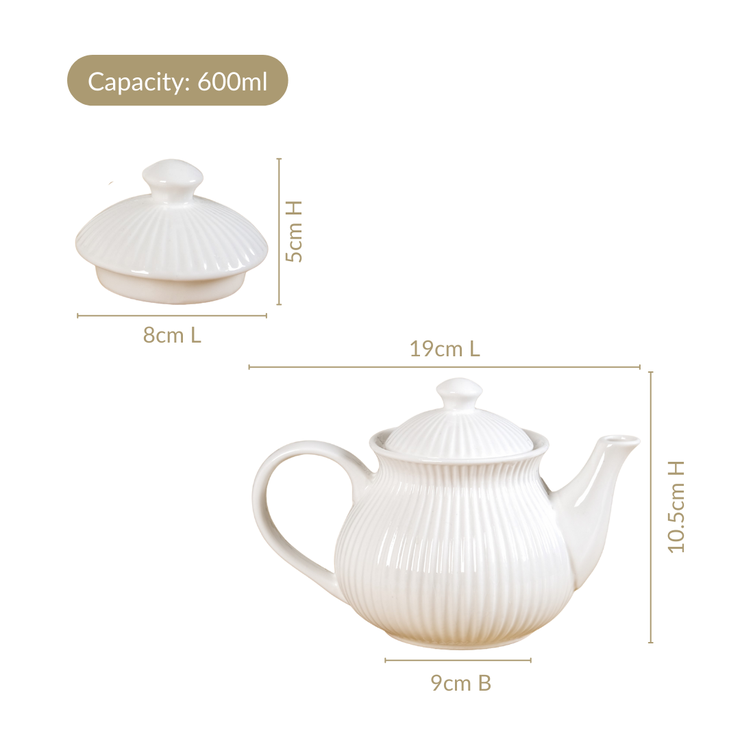 Classic Vintage Ceramic Teapot 600ml Online - Premium Tea Pot | Nestasia