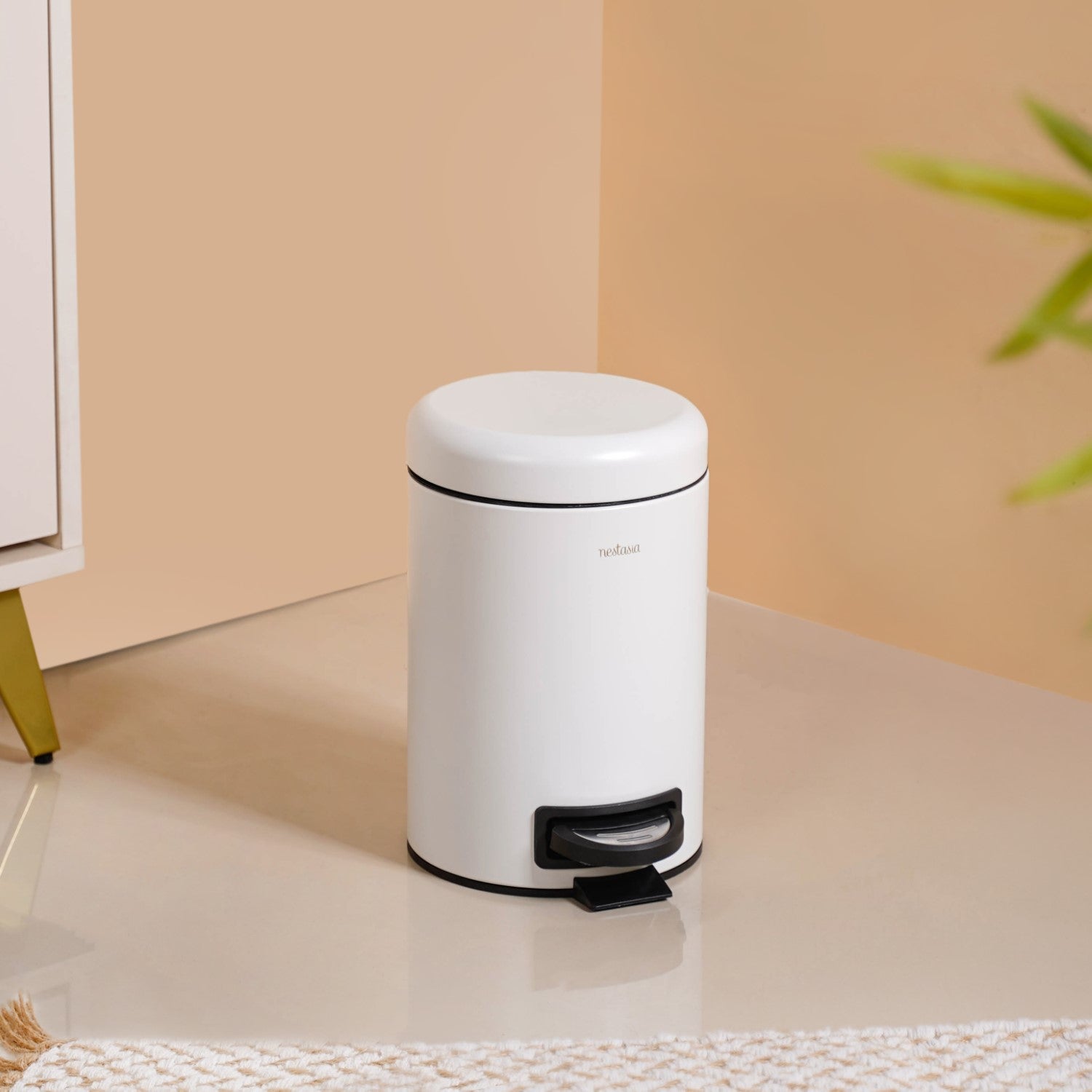 Clean Curve Pedal Operated Metal Dustbin With Bucket White 3000mlOnline ...