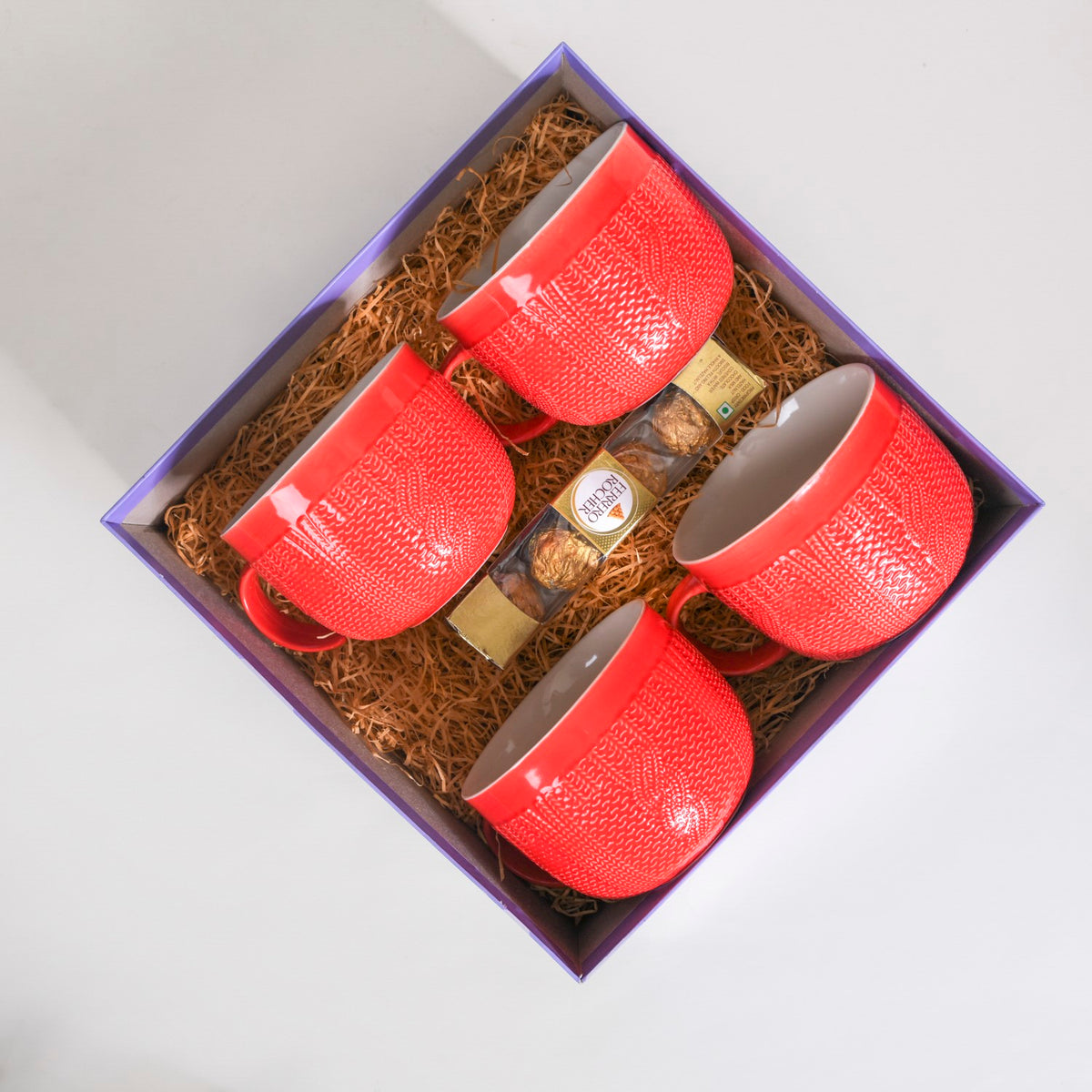 Merry Ceramic Cup Gift Set of 5 - Buy X-Mas Gift Hamper Online