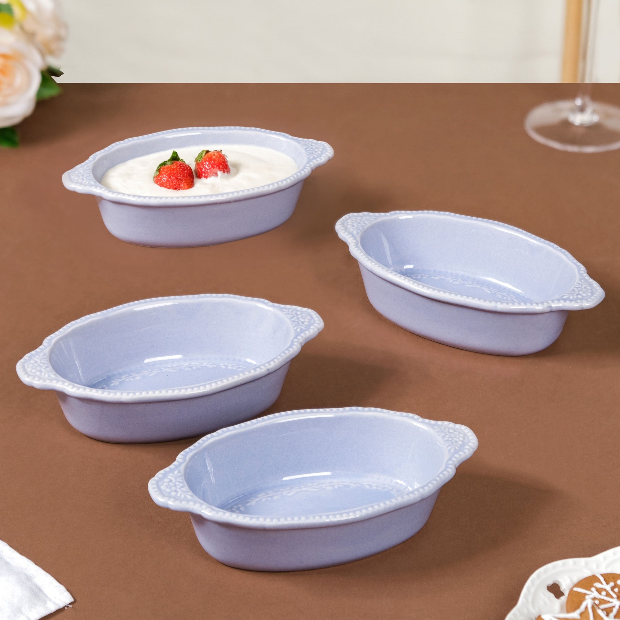 Vintage Small Baking Bowl Set Of 4 Lavender 200ml Online - Premium ...