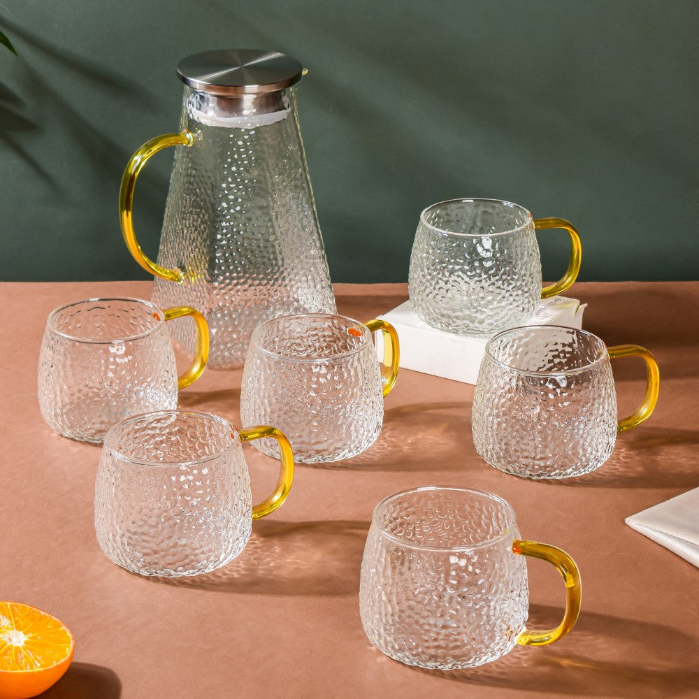 Glass Jug And Cup Set of 6 Online - Premium Jug Set | Nestasia
