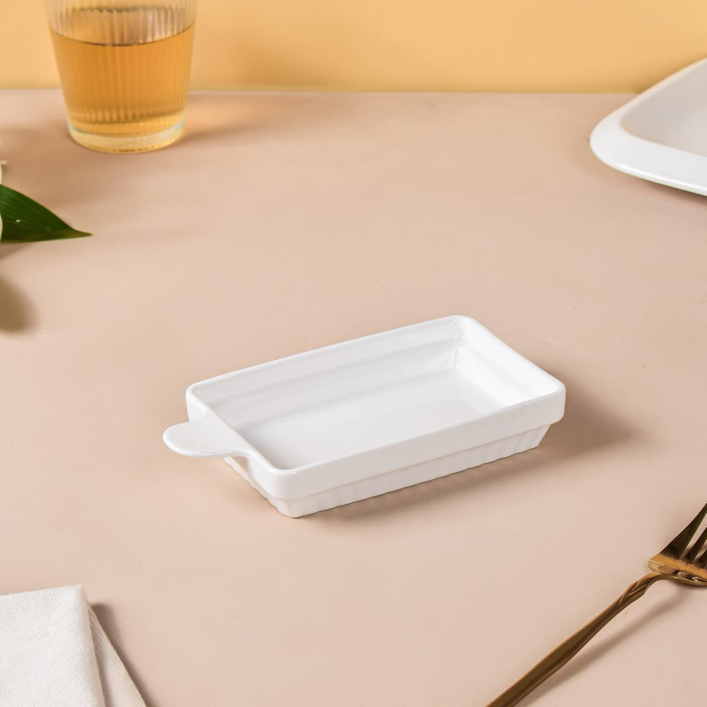 Serena Snowy White Long Platter With Handle Online - Premium Platter ...