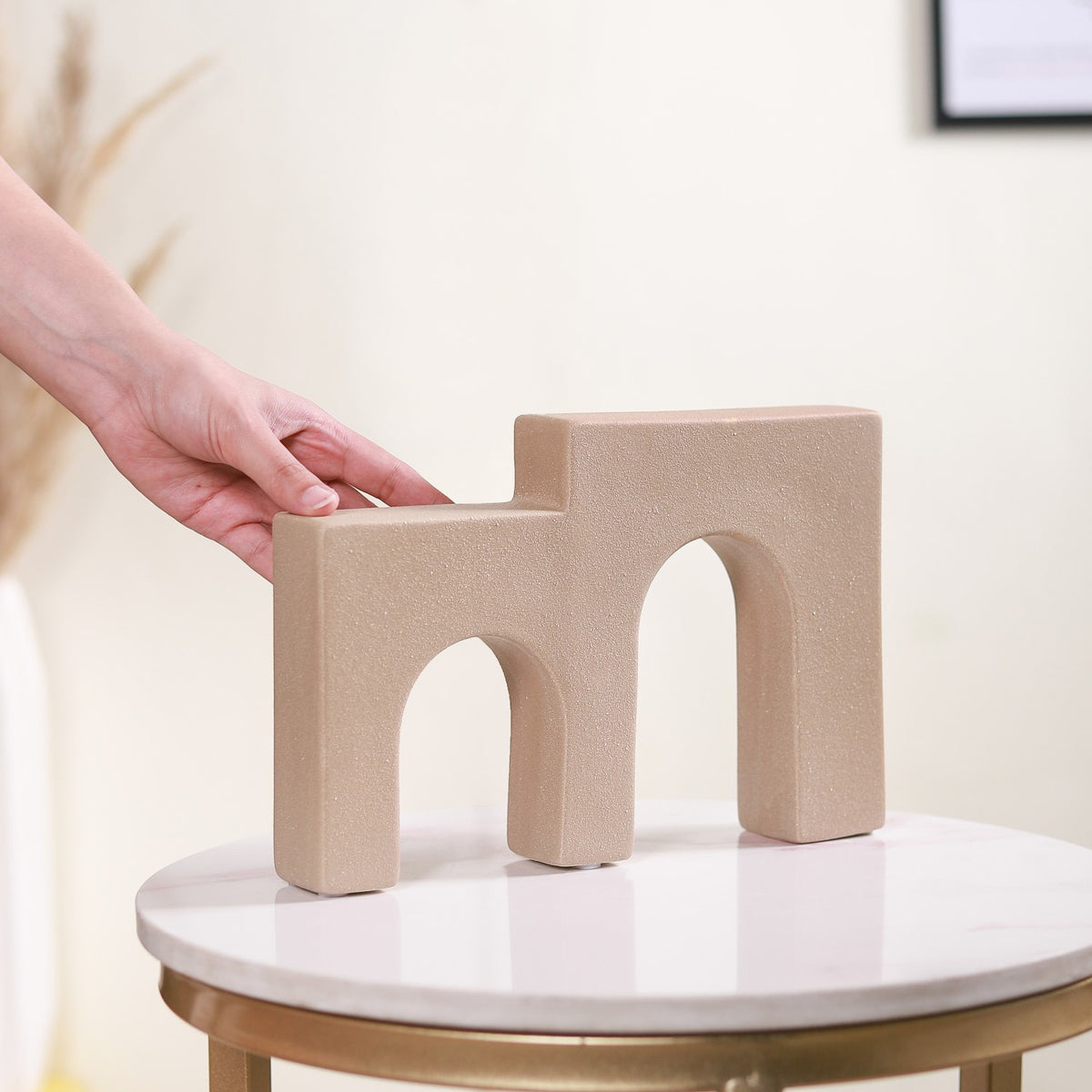 Frosted Building Two Doors Pink Showpiece Online | Nestasia