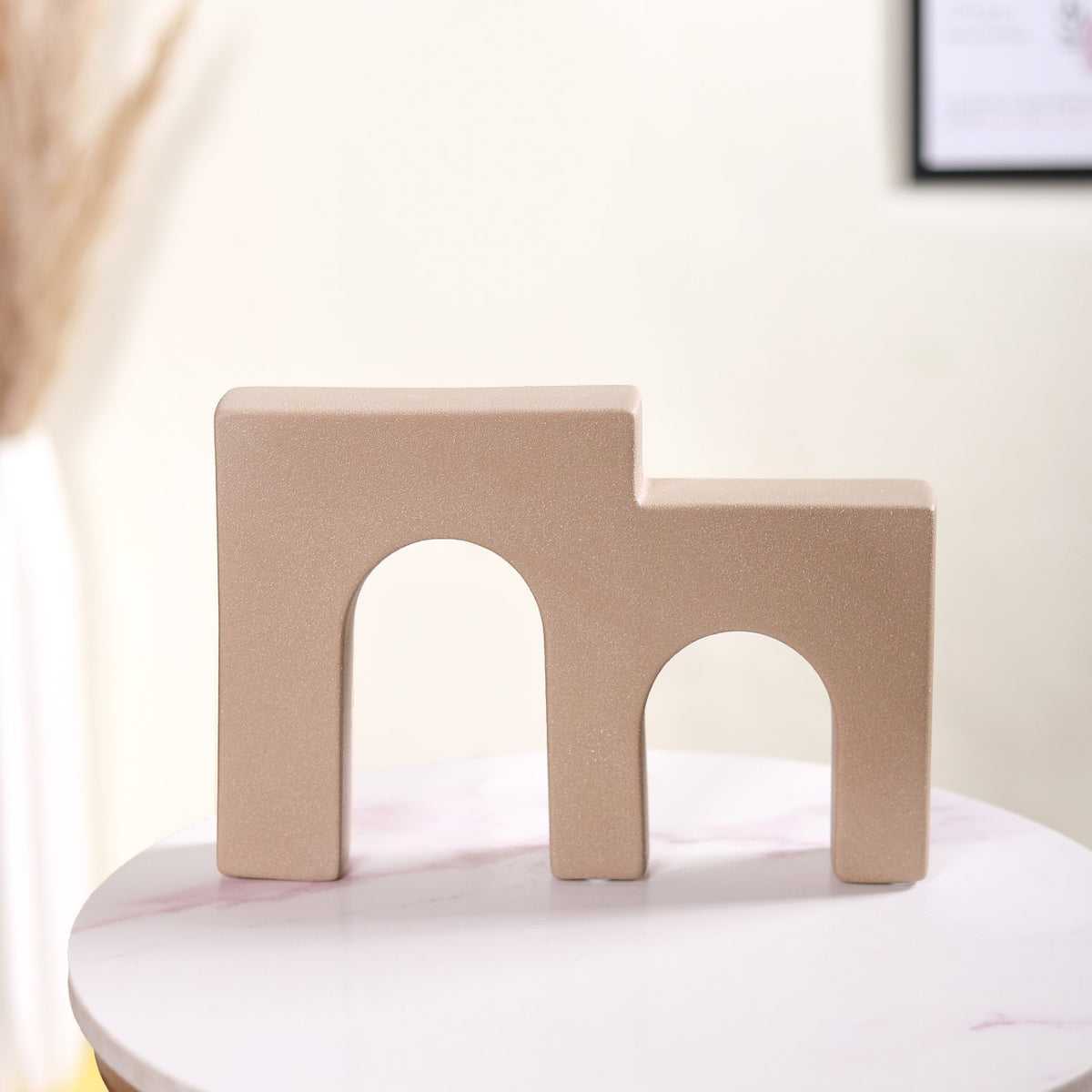 Frosted Building Two Doors Pink Showpiece Online | Nestasia