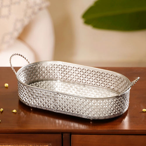 Small Square Metal Decorative Gold Mirror Tray Online | Nestasia