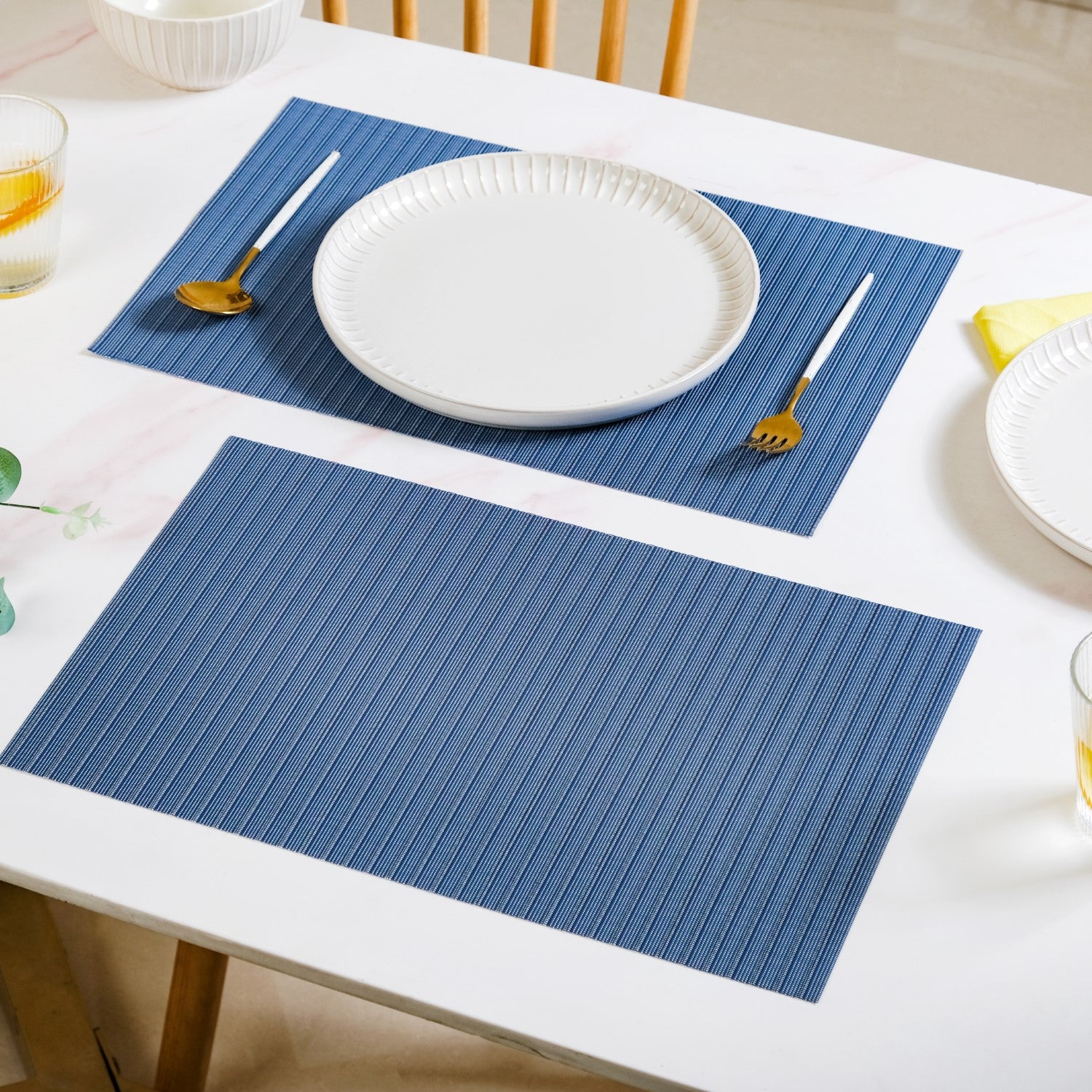 Deep Blue Table Mat Set Of 6 Online - Premium Table Mat | Nestasia