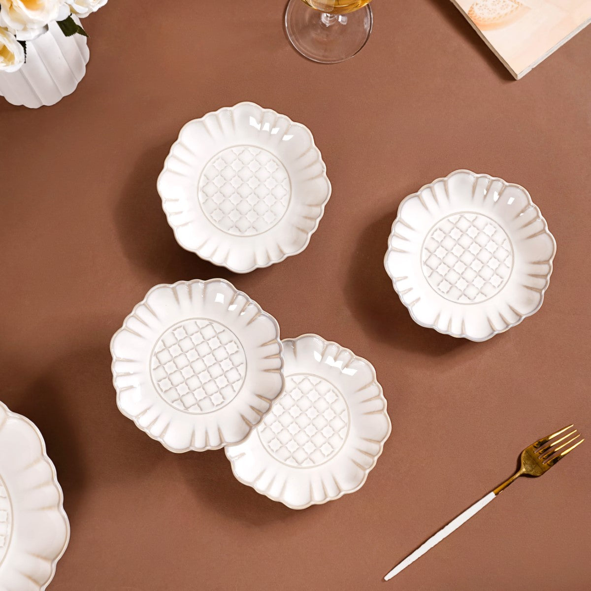 Ivory Dessert Plate Set Of 4 6 Inch Online - Premium Dessert Plate ...