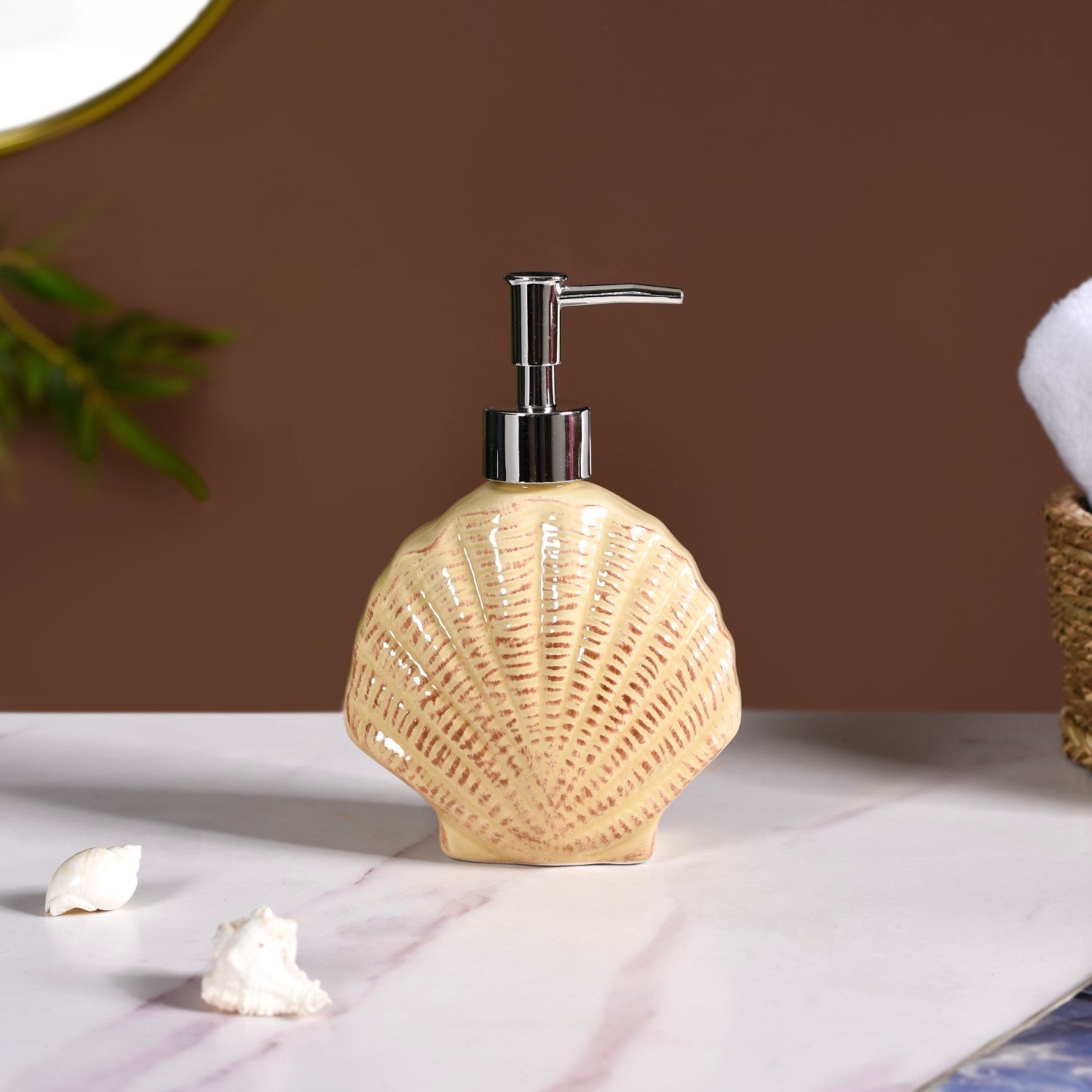 Beach Seashell Ceramic Soap Dispenser Online - Premium Dispenser | Nestasia