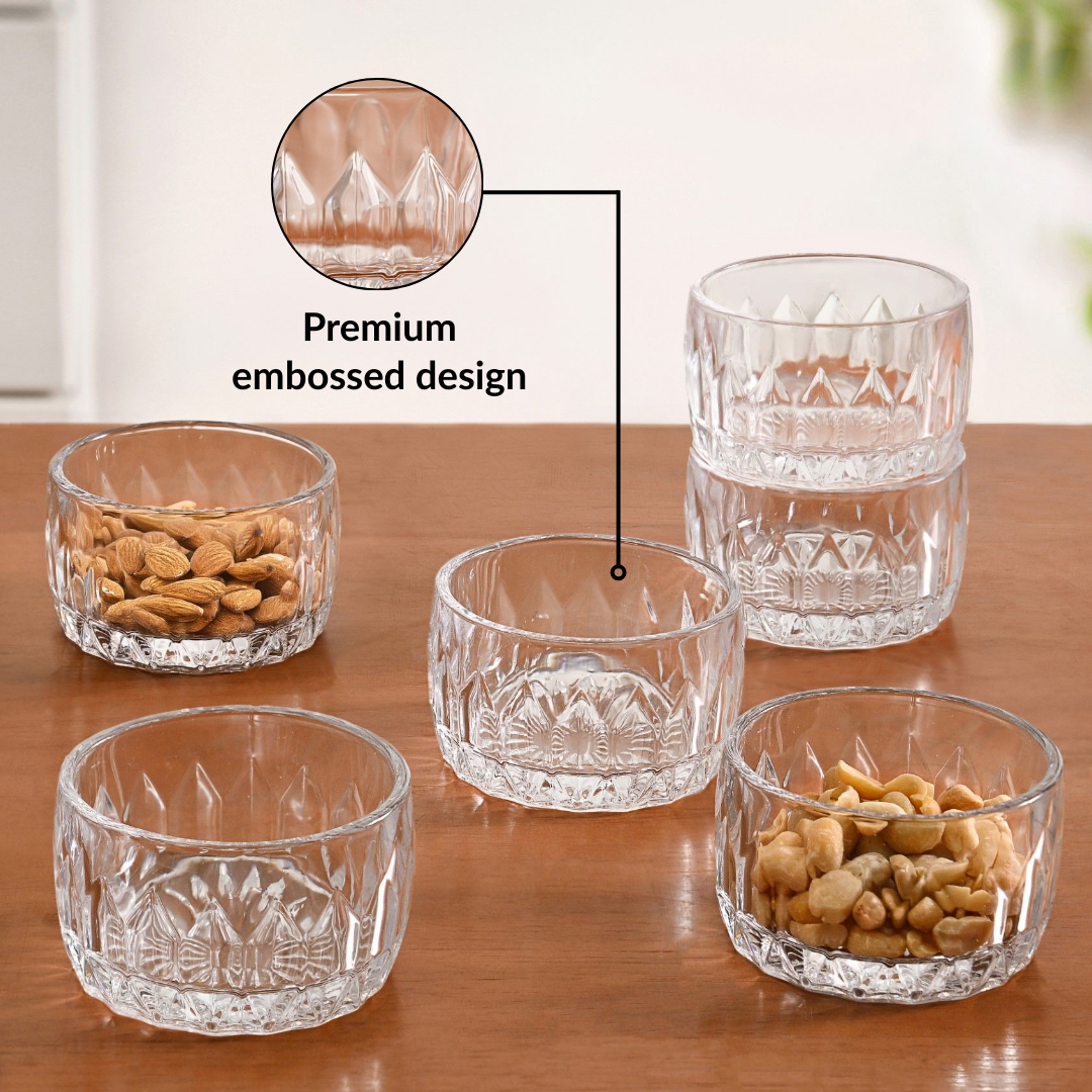 Embossed Side Bowl Set Of 6 160ml Online - Premium Snack Bowl | Nestasia