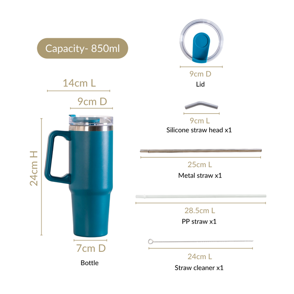 Sleek Dark Teal Leakproof Sipper Bottle For Travel 850ml Online ...