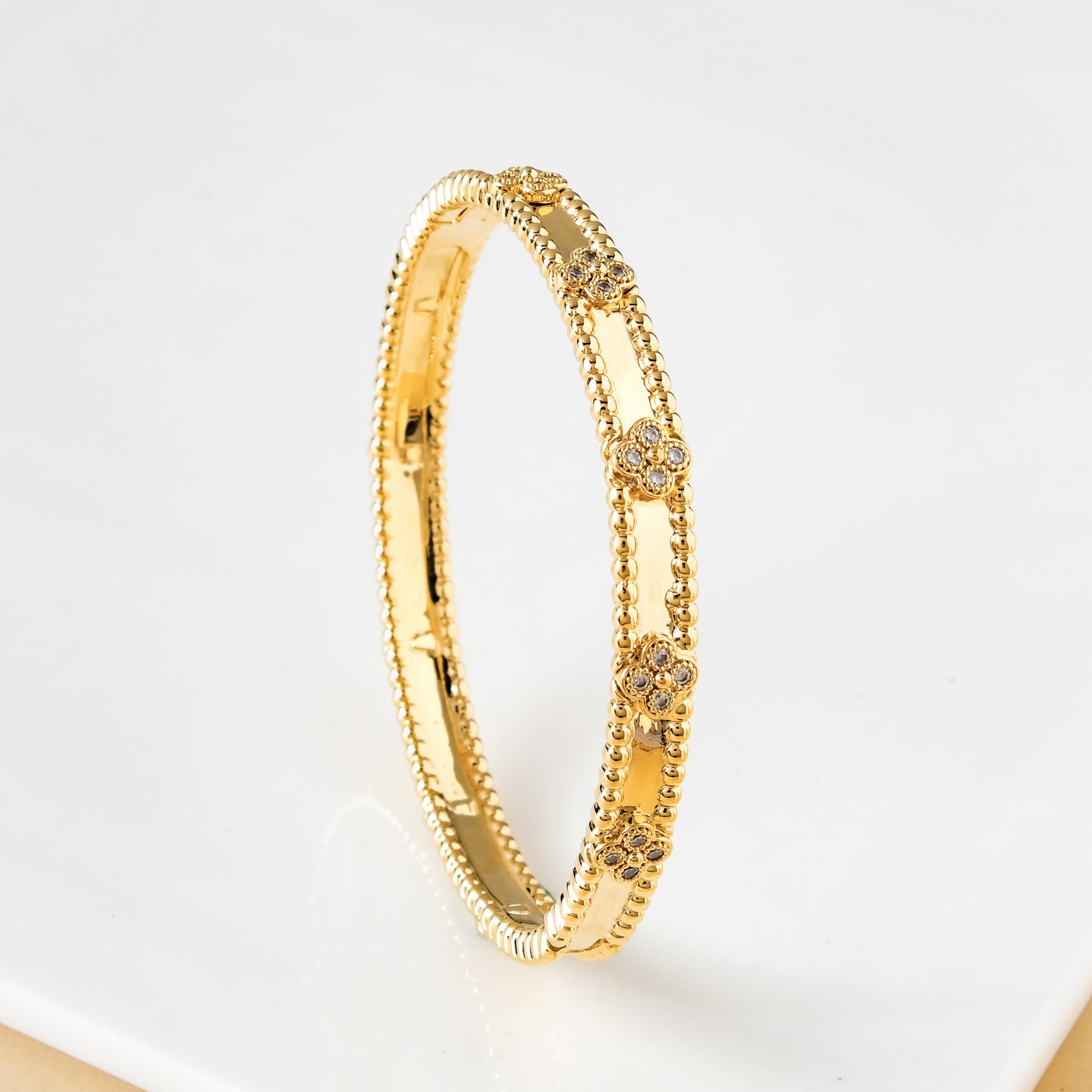 Bracelet Online - Premium Gold Bloom Metal Bangle | Nestasia