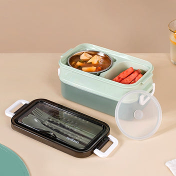 Bento Lunch Box With Mobile Holder Green 1050ml Online - Premium Lunch ...