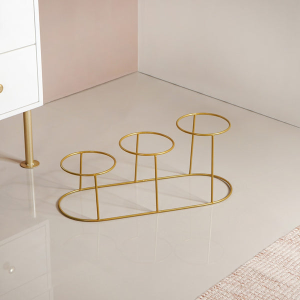Grey Triple Planter With Gold Metal Stand Online - Premium Planter ...