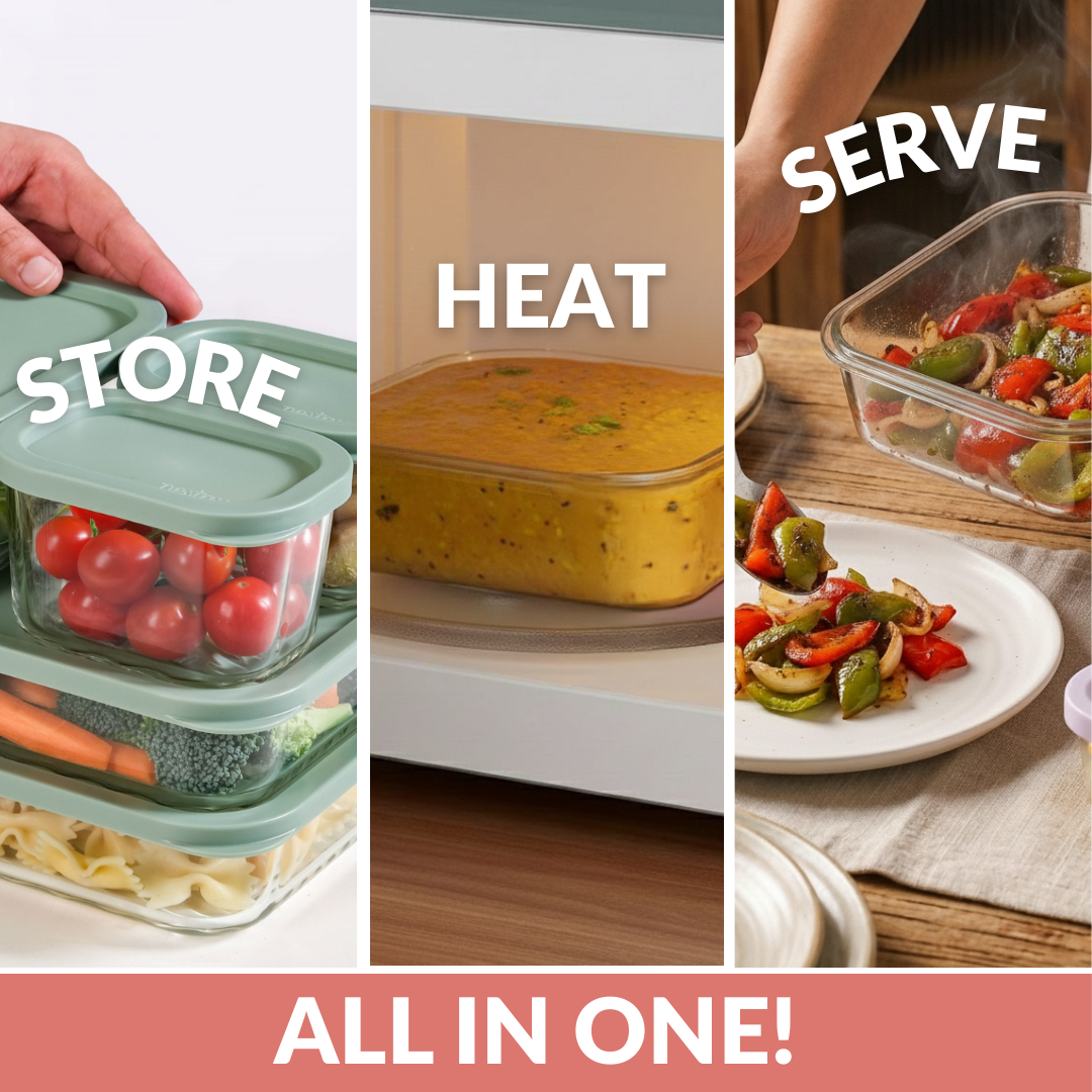 Groovo Food Storage Containers With Lid Set Of 5 310ml 750ml 1200ml ...