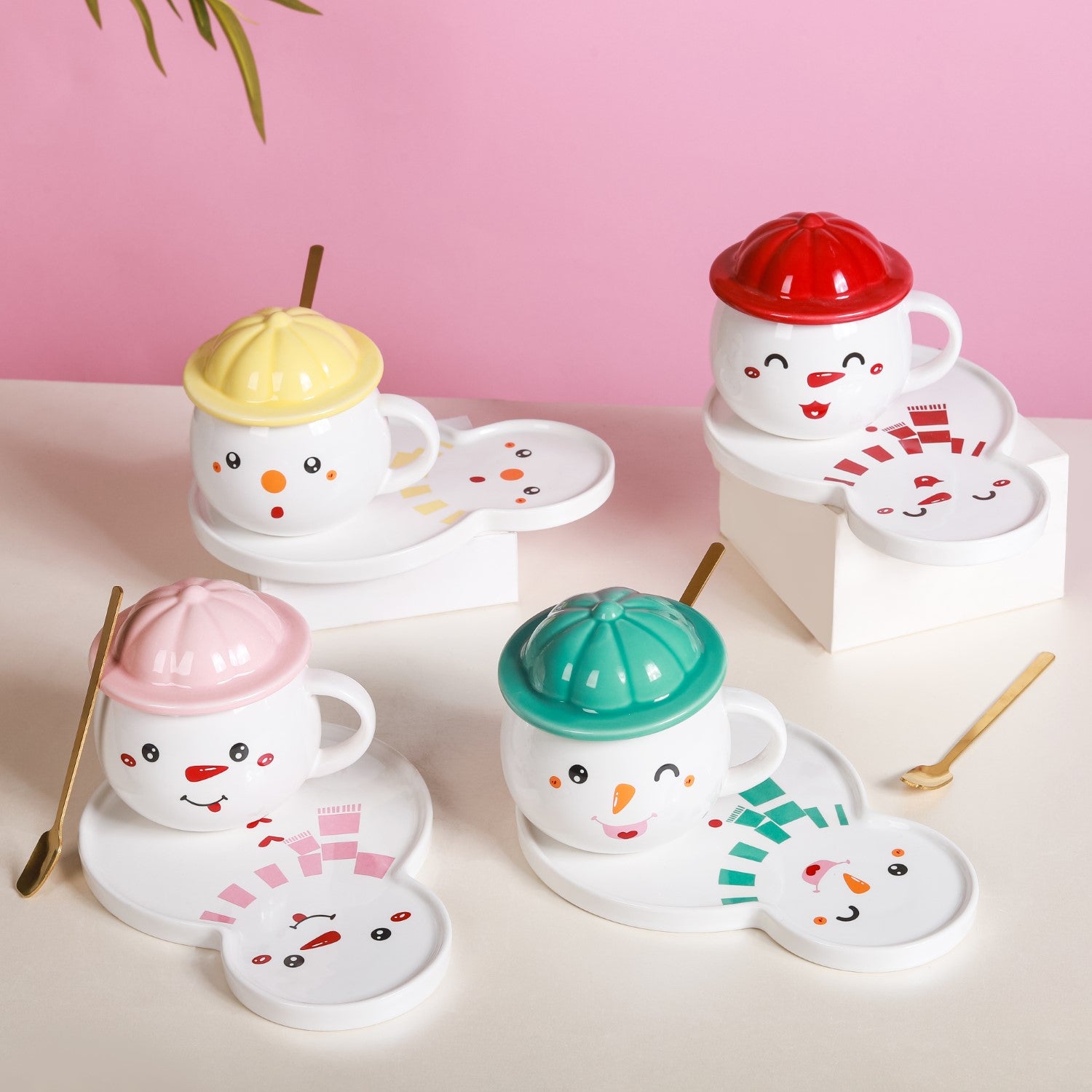 Snowman Plate And Cup Set Online - Premium Coffee Mug | Nestasia
