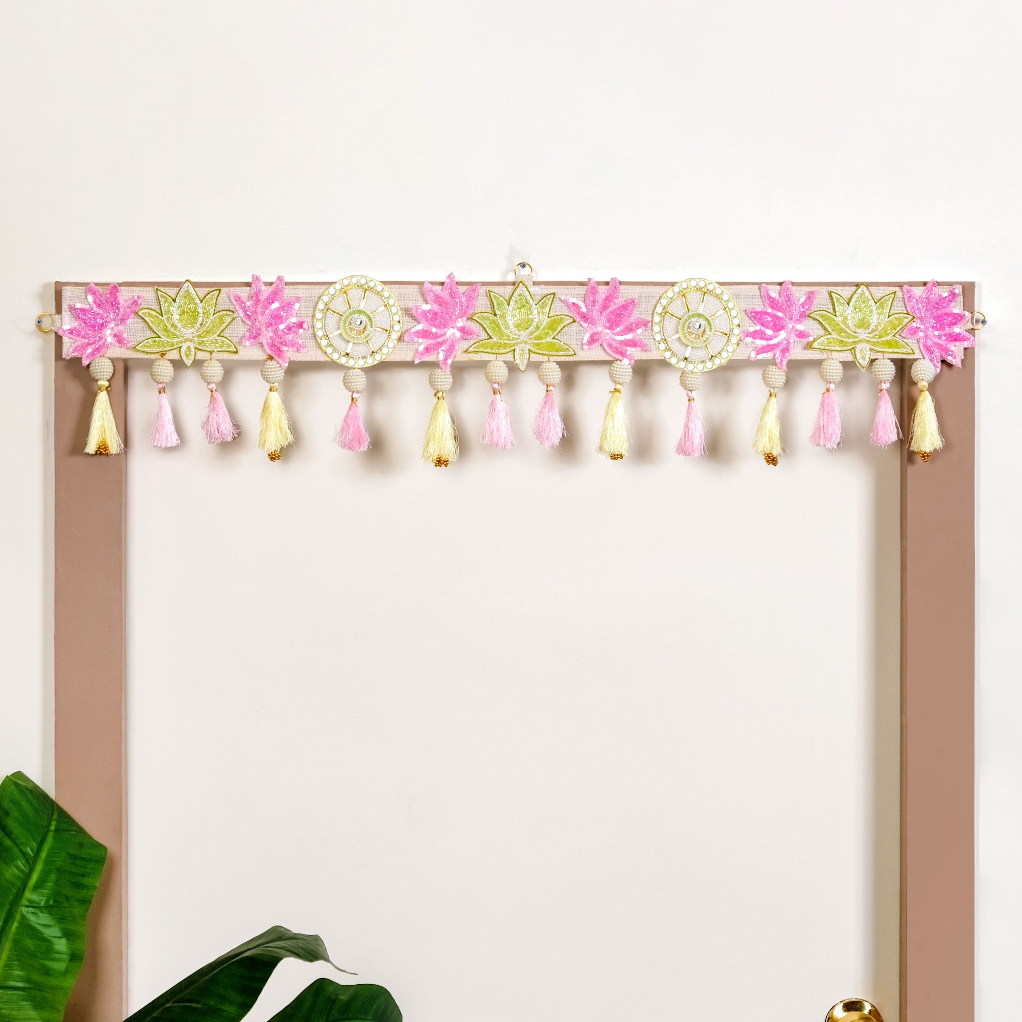 Lotus Threadwork Toran With Beads And Tassels Online - Premium Wall ...