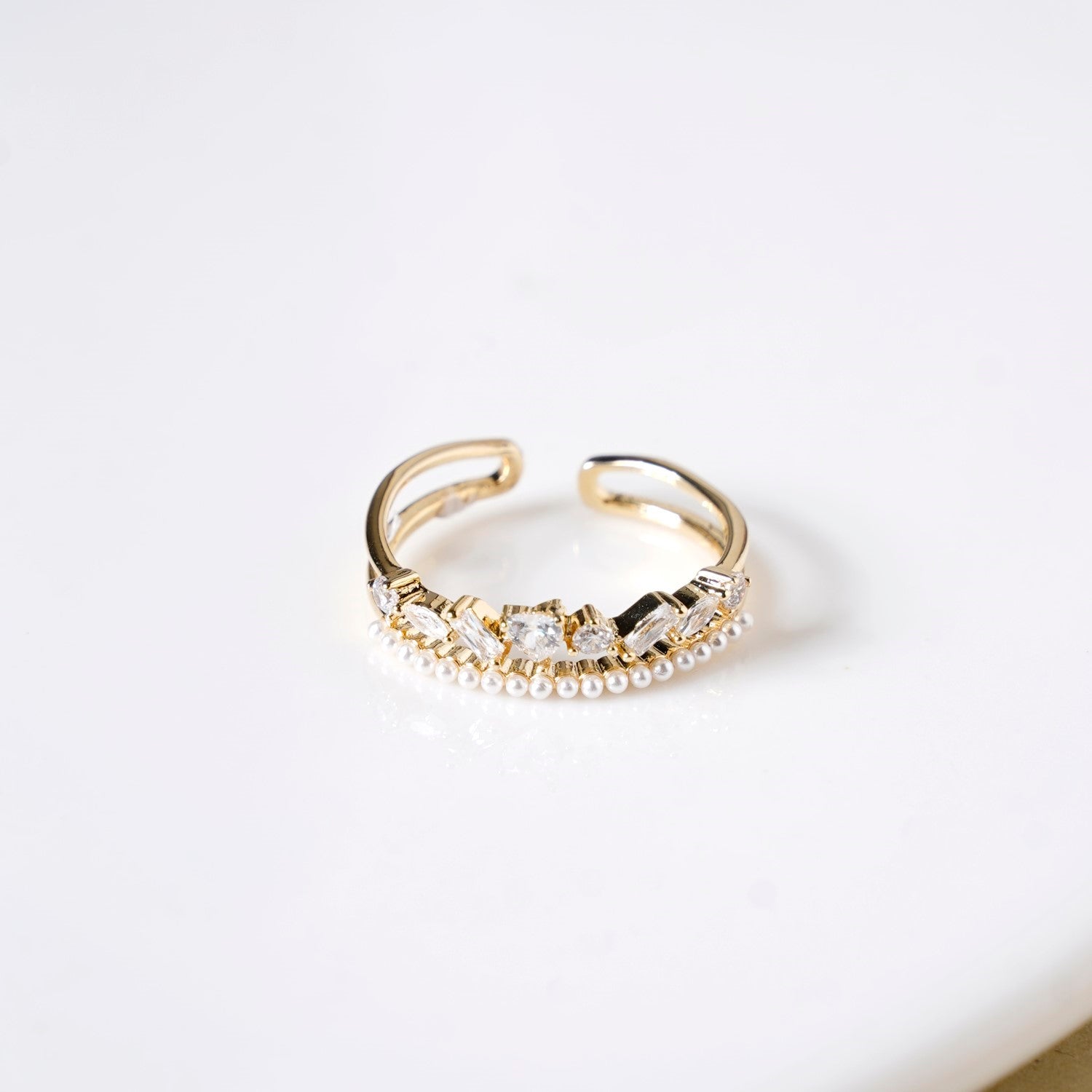 Ring Online - Premium Lustrous Harmony Gold Adjustable Ring | Nestasia
