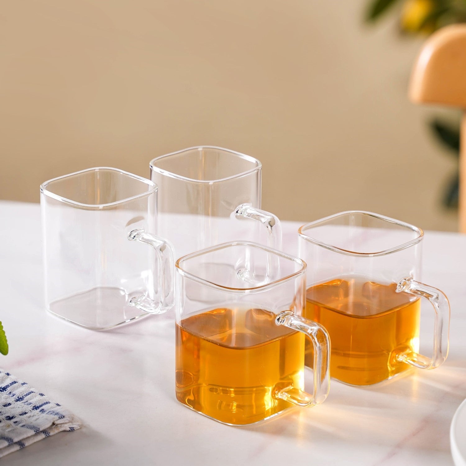 Minimalist Glass Cups Set Of 4 250ml Online - Premium Tea Cup | Nestasia