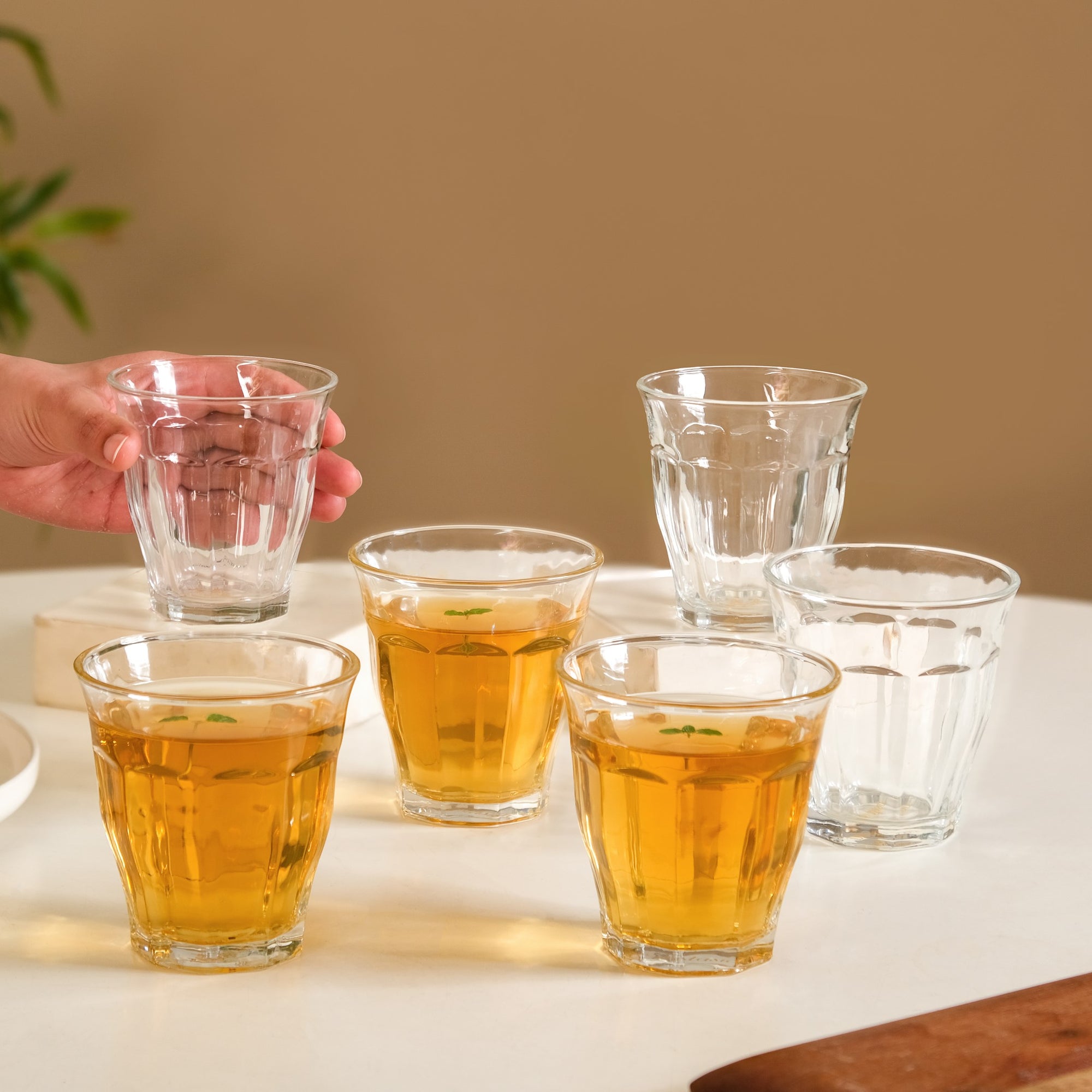 Octagonal Base Cocktail Glasses Set Of 6 250ml Online - Premium Tumbler ...