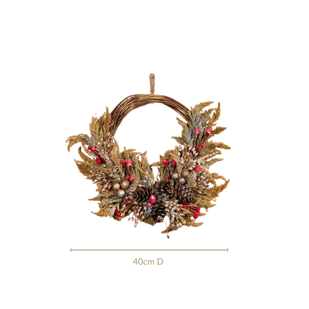 Organic Rustic Red Wreath Online - Premium Wall Decoration | Nestasia