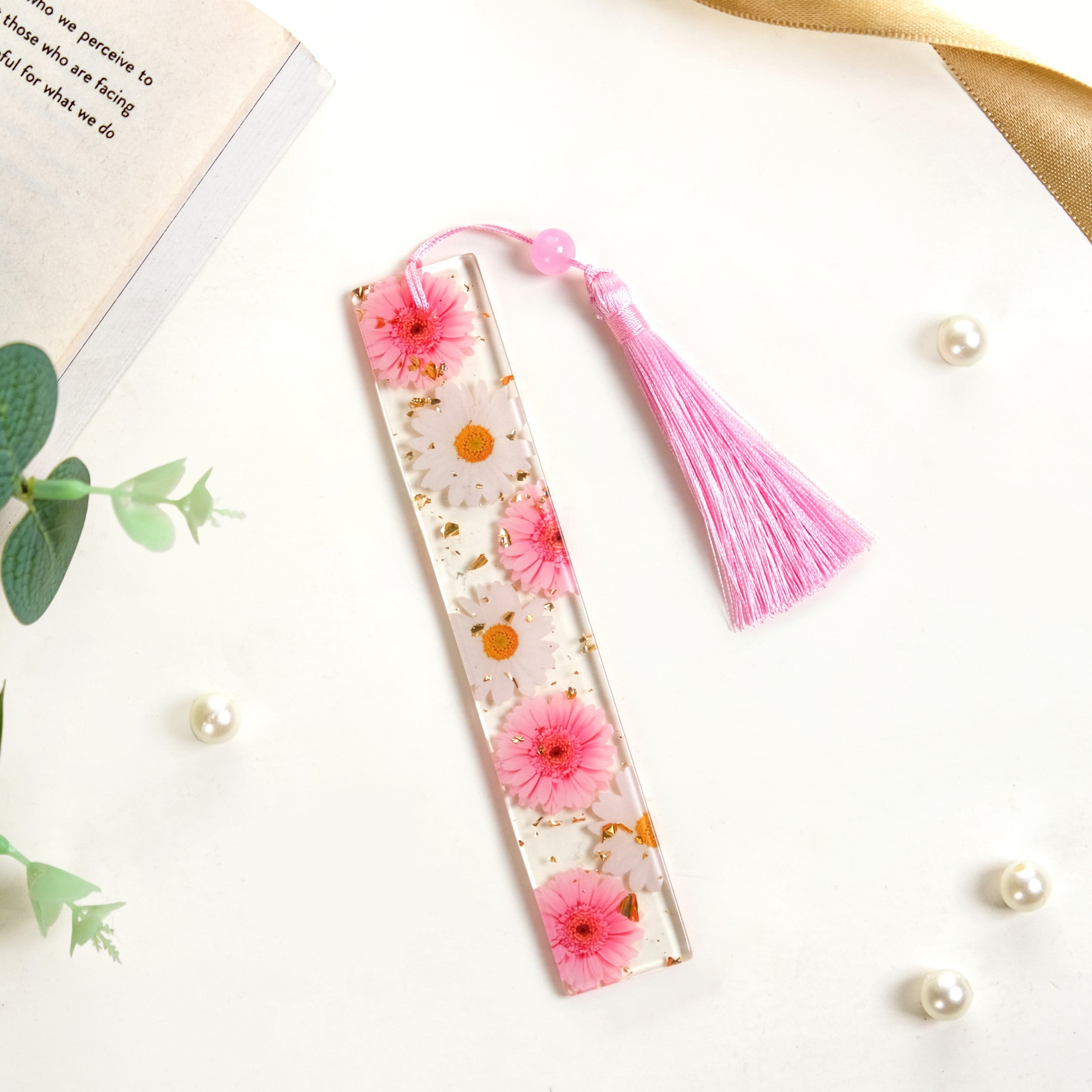 Wild Daisy Resin Bookmark With Pink Tassel Online - Premium Bookmark ...