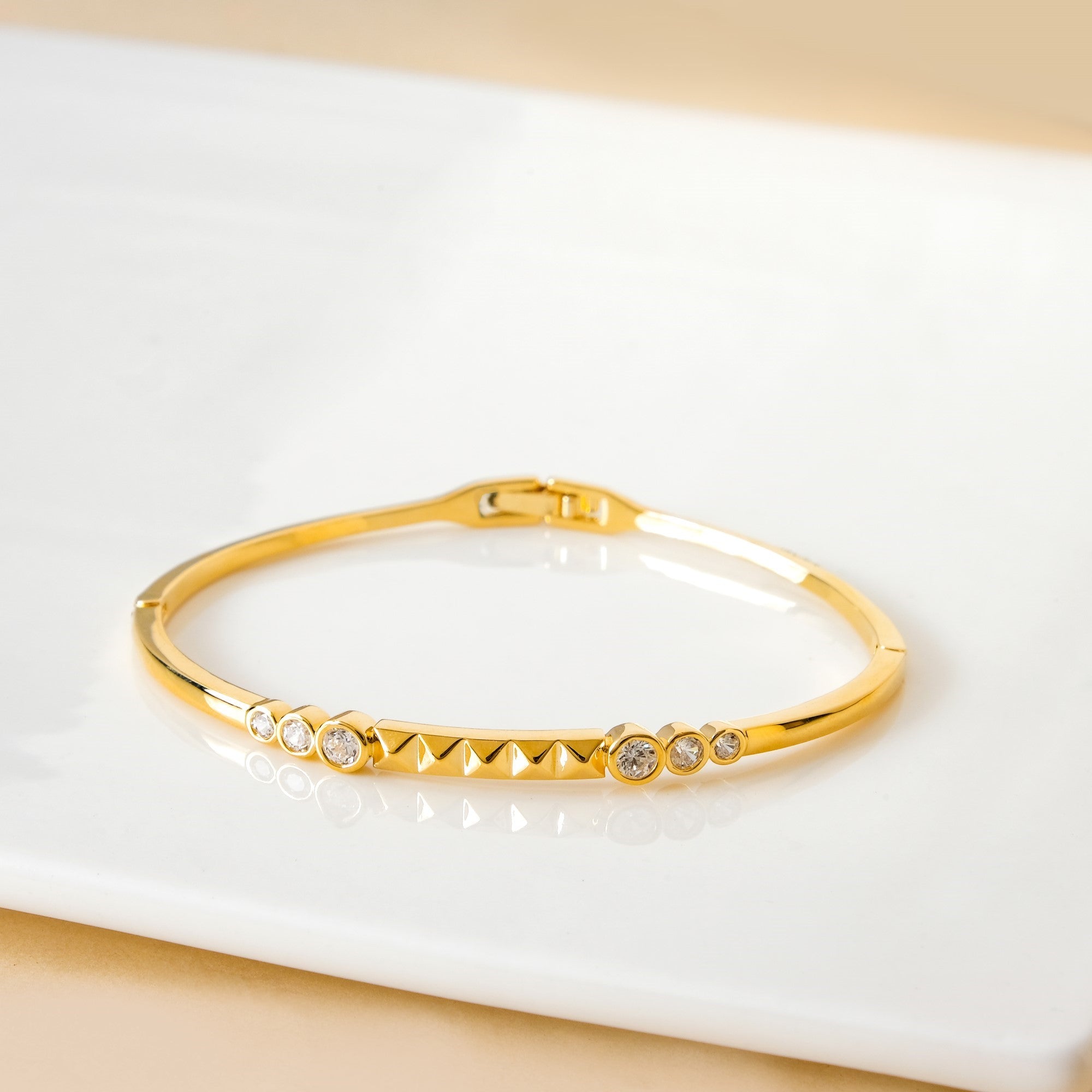 Bracelet Online - Premium Patterned Diamond Gold Statement Bracelet ...