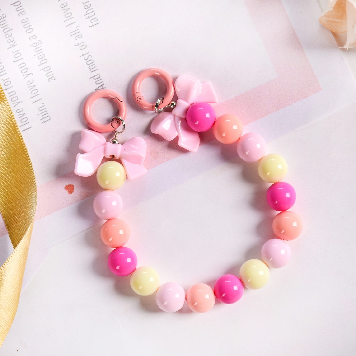 Pink Paradise Beaded Keychain Online - Premium Keychain | Nestasia