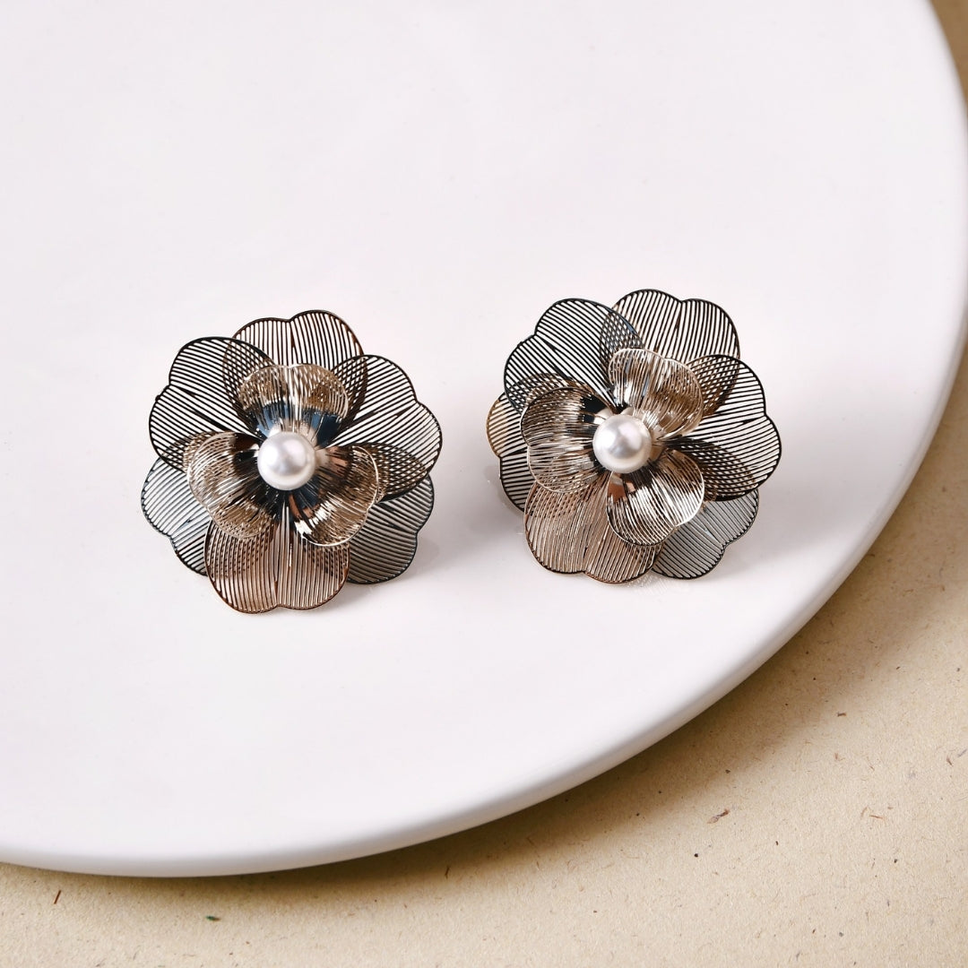 Jewellery Online - Premium Poppy Pearl Statement Stud Earrings | Nestasia