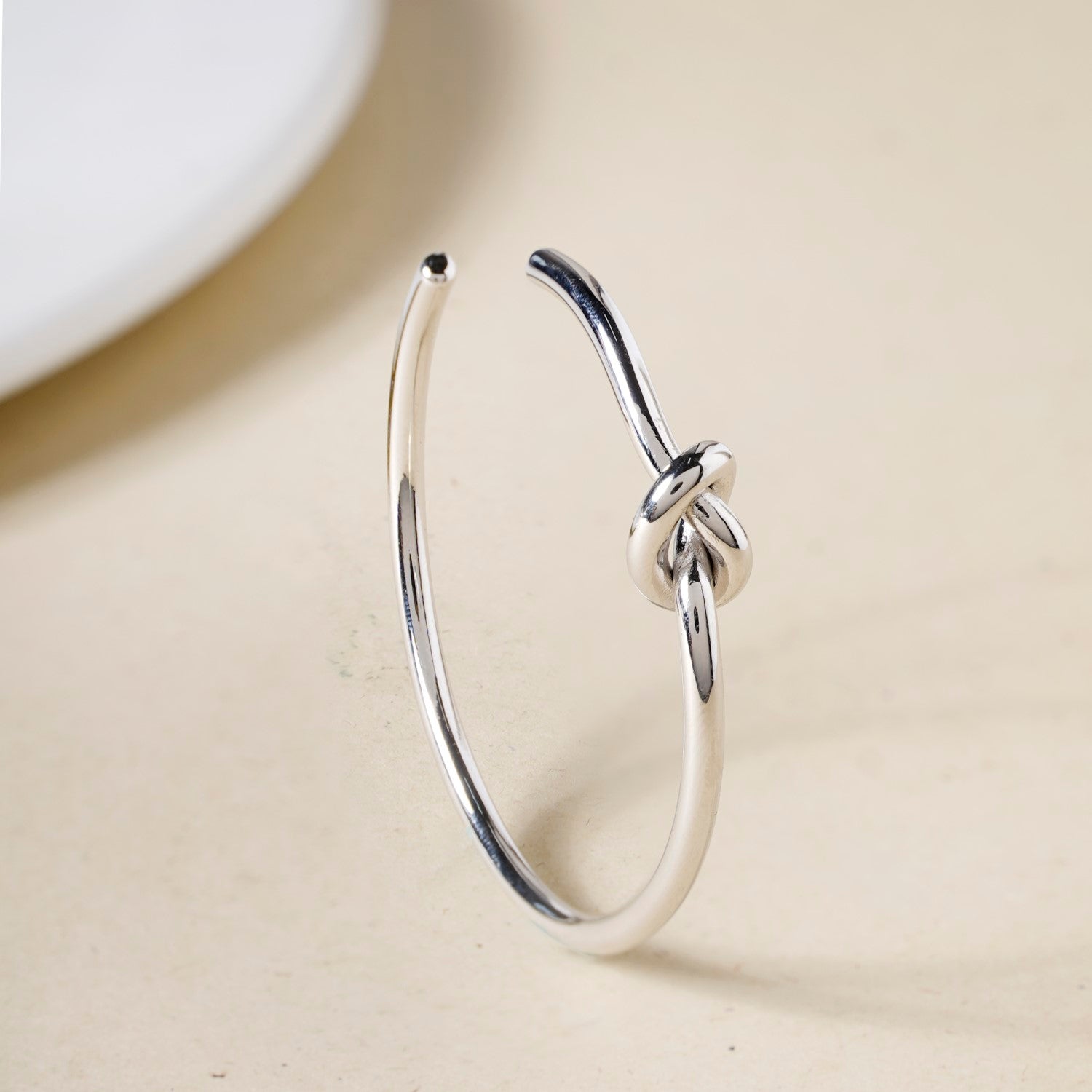 Bracelet Online - Premium Silver Knot Cuffed Bracelet | Nestasia