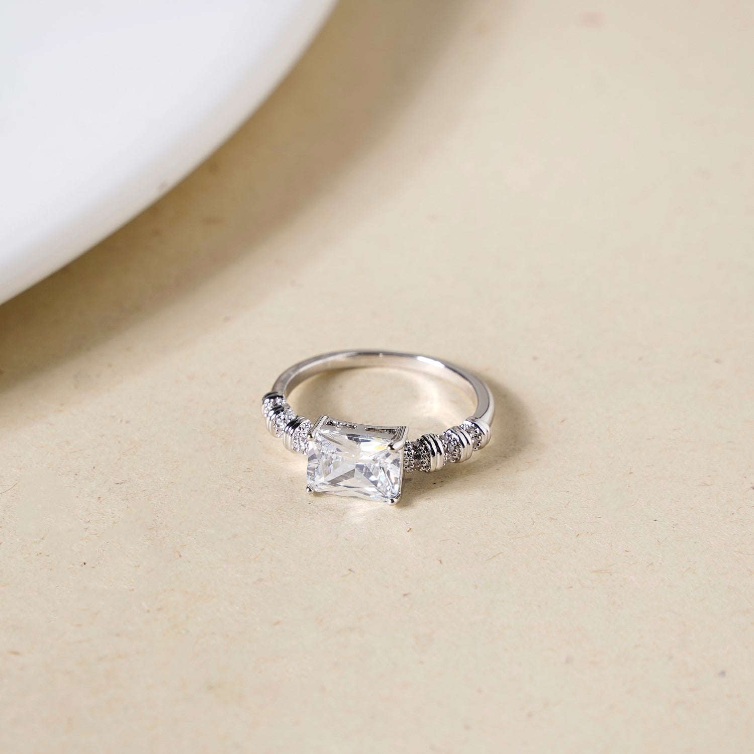 Ring Online - Premium Silver Solitaire Stud Ring | Nestasia