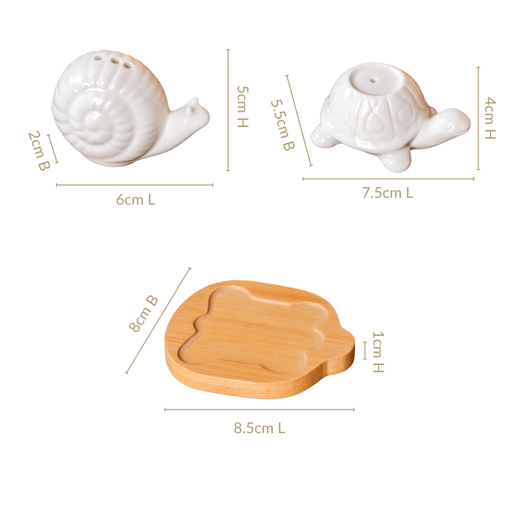 Snail And Tortoise Salt Pepper Shaker Set With Wooden Tray Online ...
