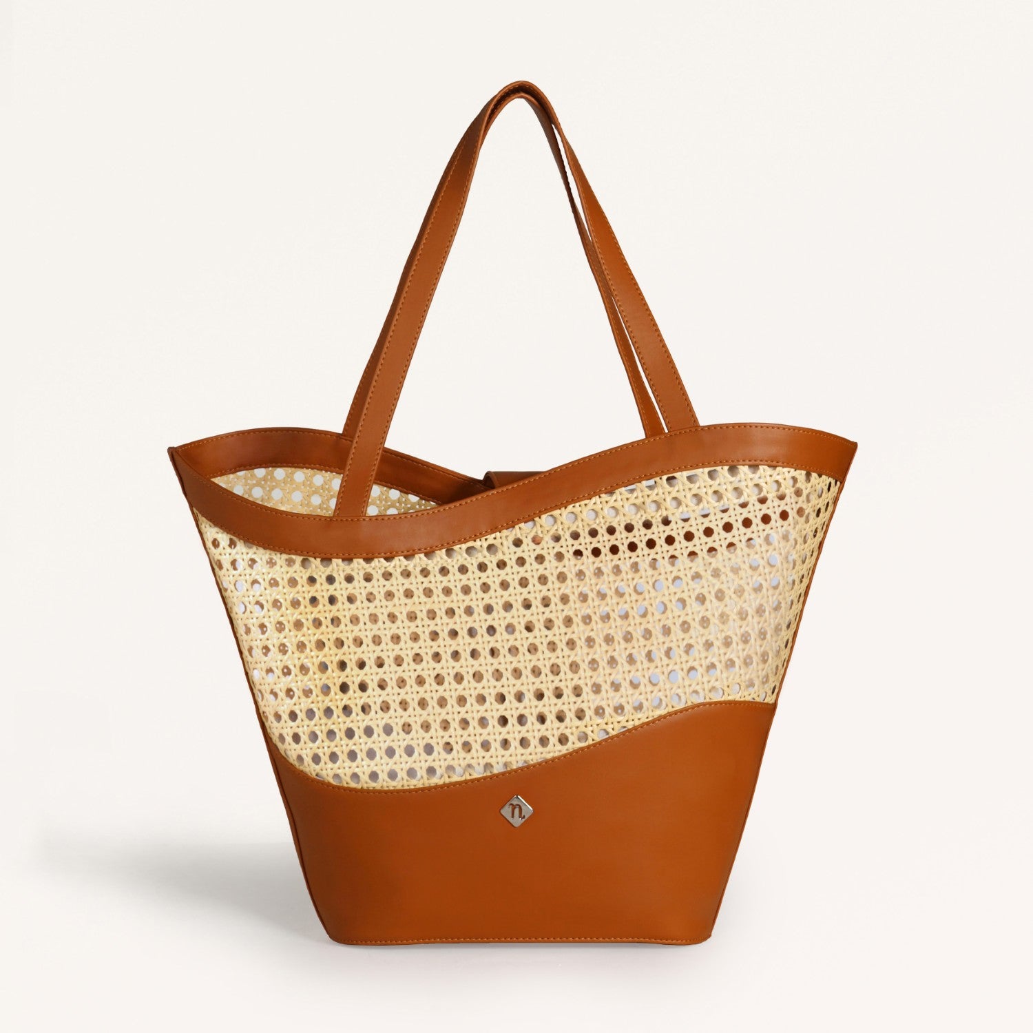 Tan Rattan Weave Beach Bag Online - Premium Tote Bag | Nestasia