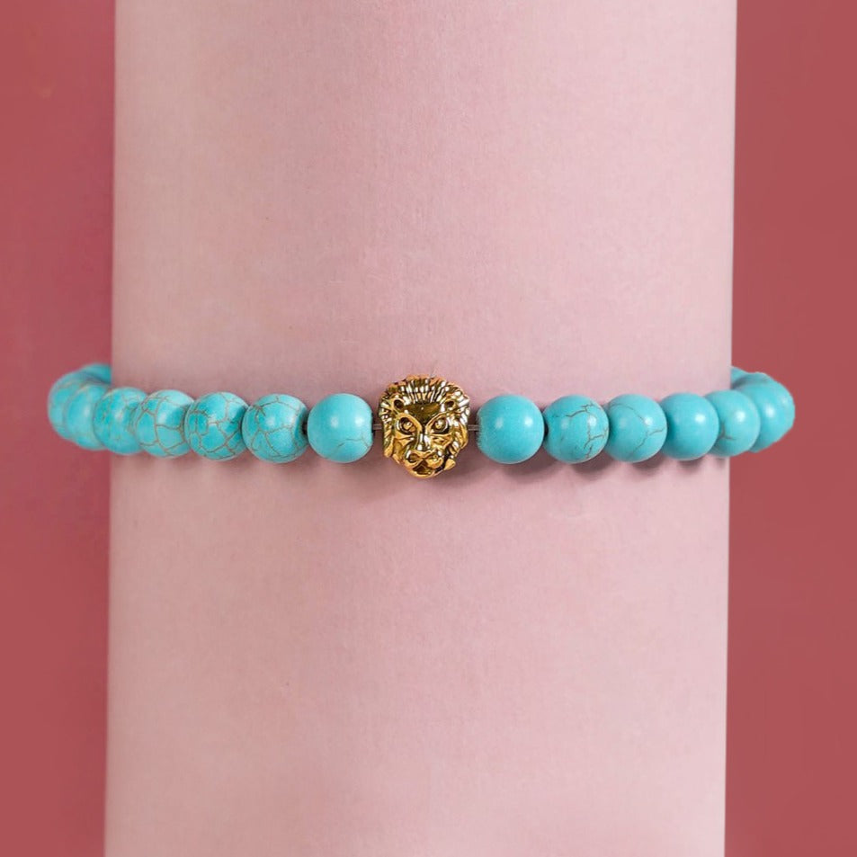 Turquoise Gemstone Lion Charm Rakhi Gift Box Online - Premium Gift ...