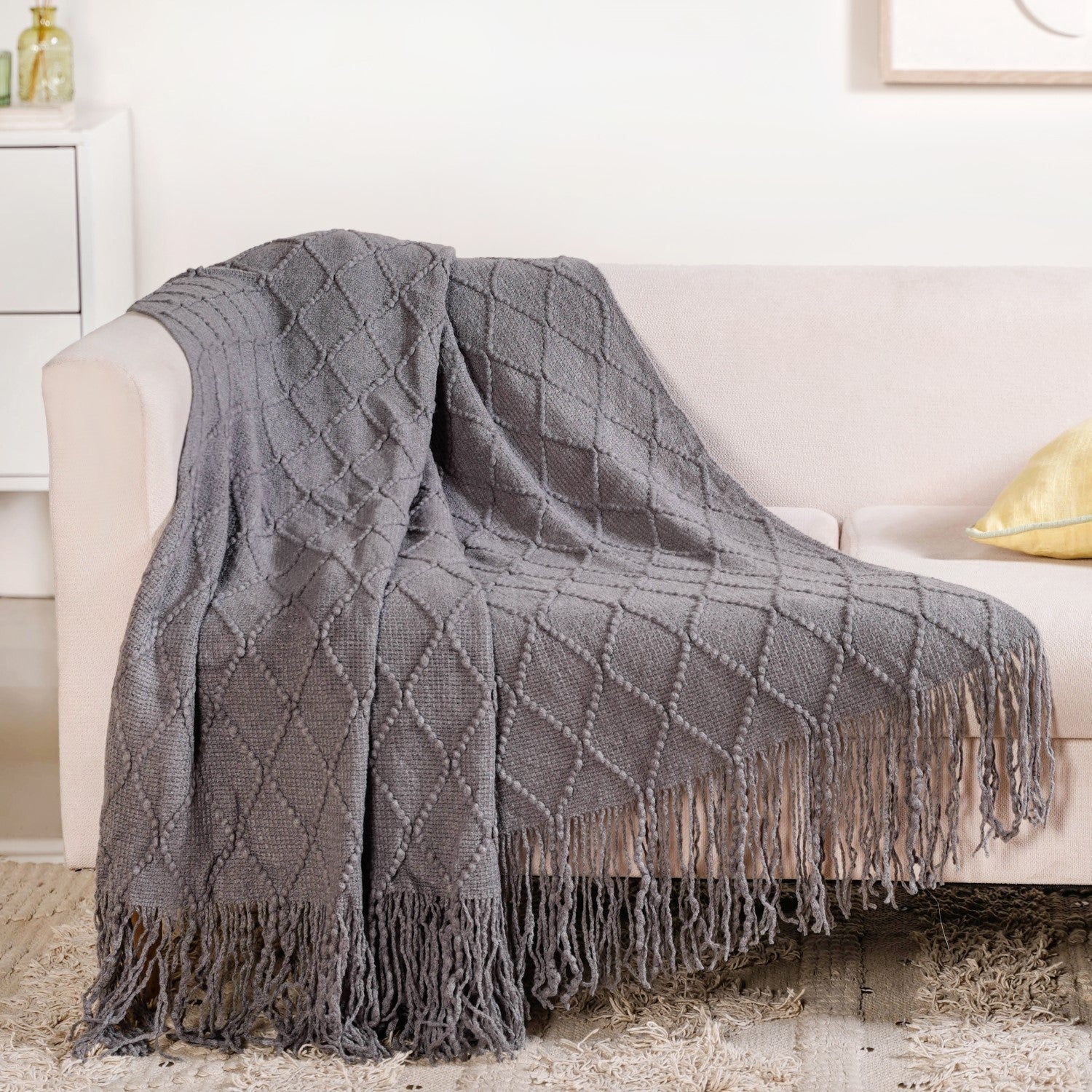 Urban Grey Couch Throw Online - Premium Throw Blanket | Nestasia