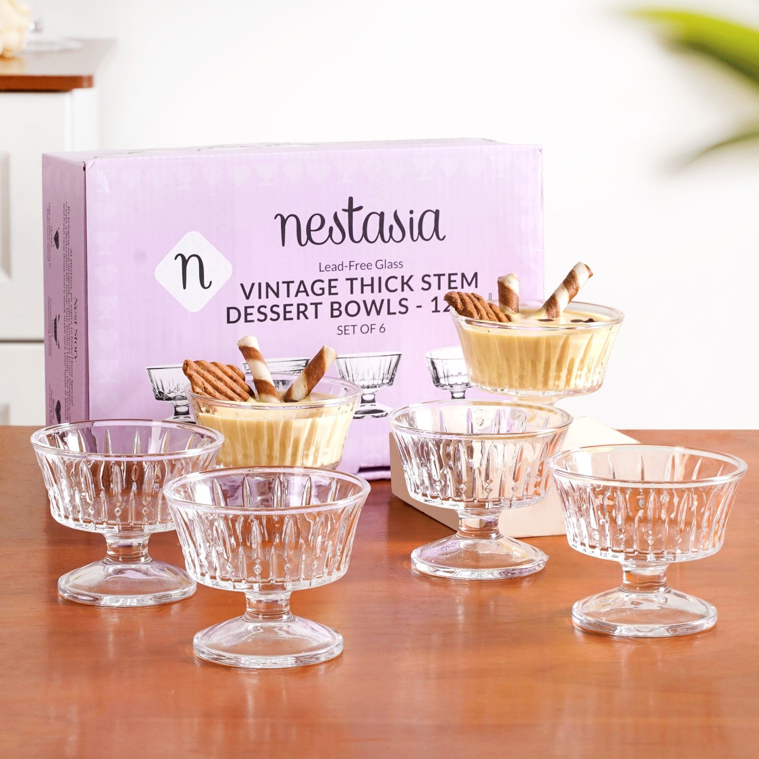 Vintage Thick Stem Dessert Bowls Set Of 6 120ml Online - Premium ...