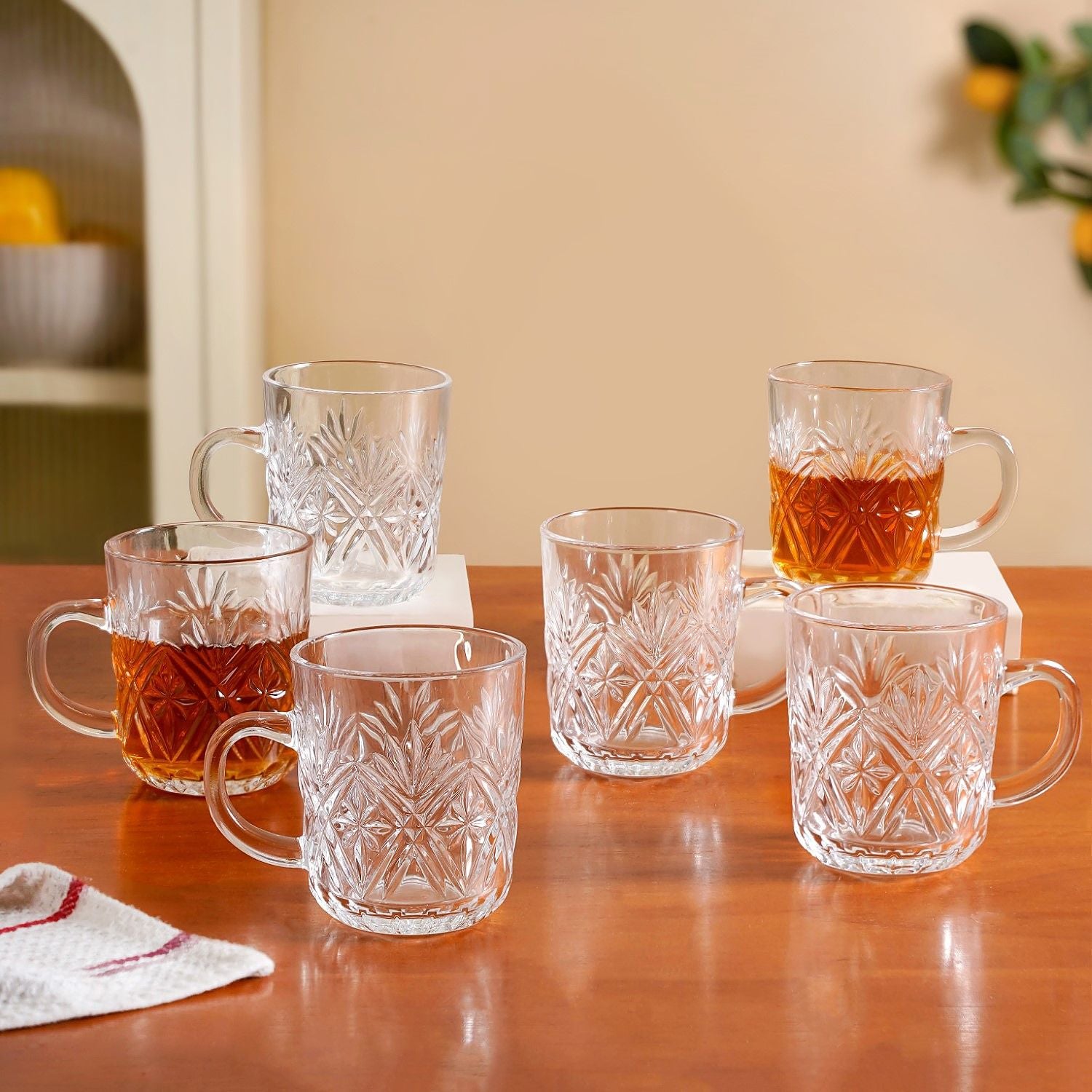 Vintage Panelled Embossed Mugs Set Of 6 229ml Online - Premium Coffee ...