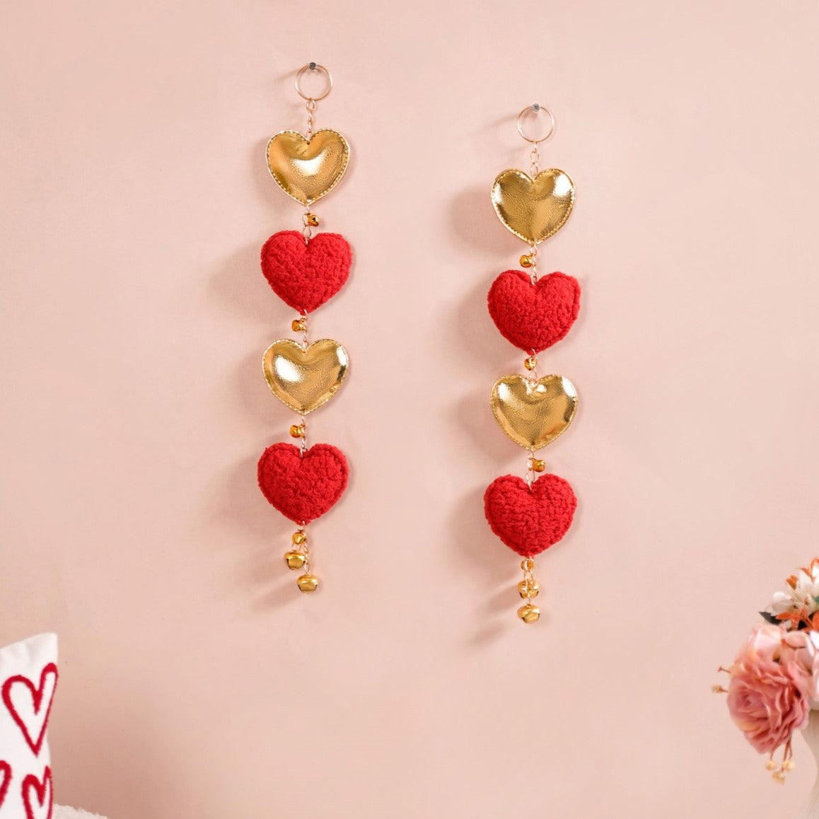Heart Shaped Wall Hanging Red Set Of 2 17 Inch Online - Premium Wall ...