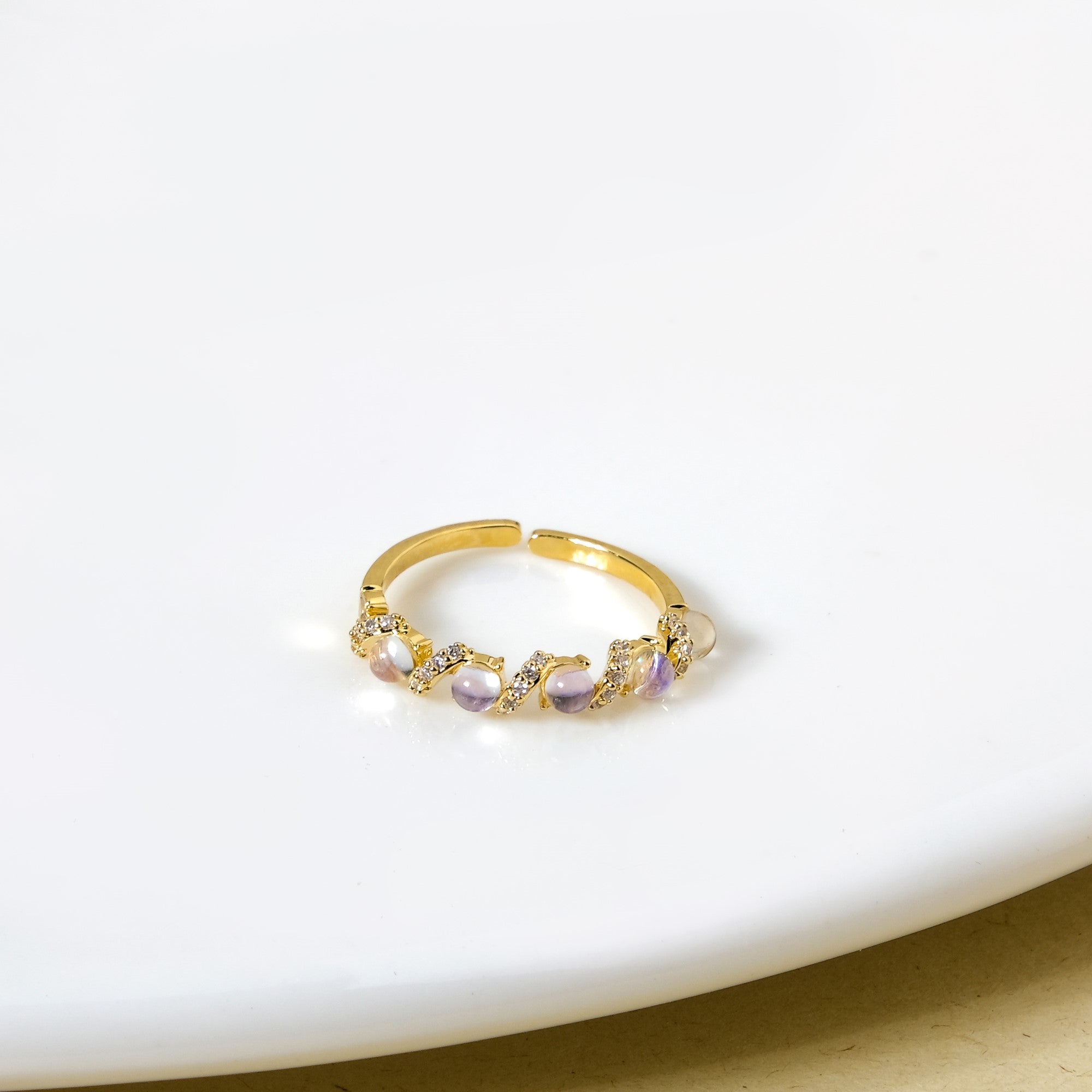 Ring Online - Premium Whispering Pink Blush Statement Gold Ring | Nestasia