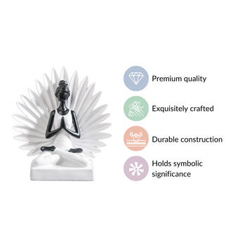 Lotus Yoga Pose Sculpture Online - Premium Decor Object | Nestasia