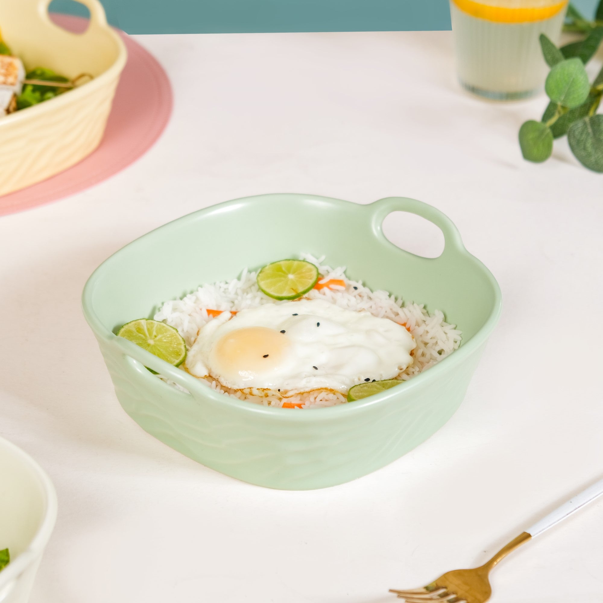 Buy Ceramic Baking Bowl With Handle in India | Nestasia