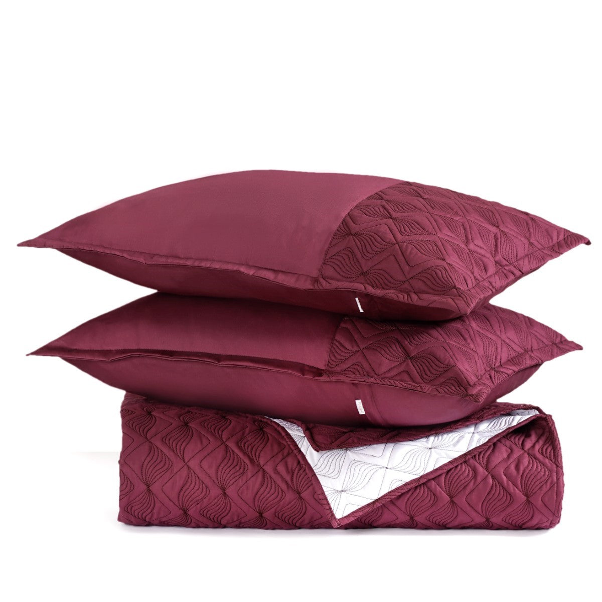 Marsala Embroidered 210TC Cotton Bed Cover With 2 Pillow Covers Online ...